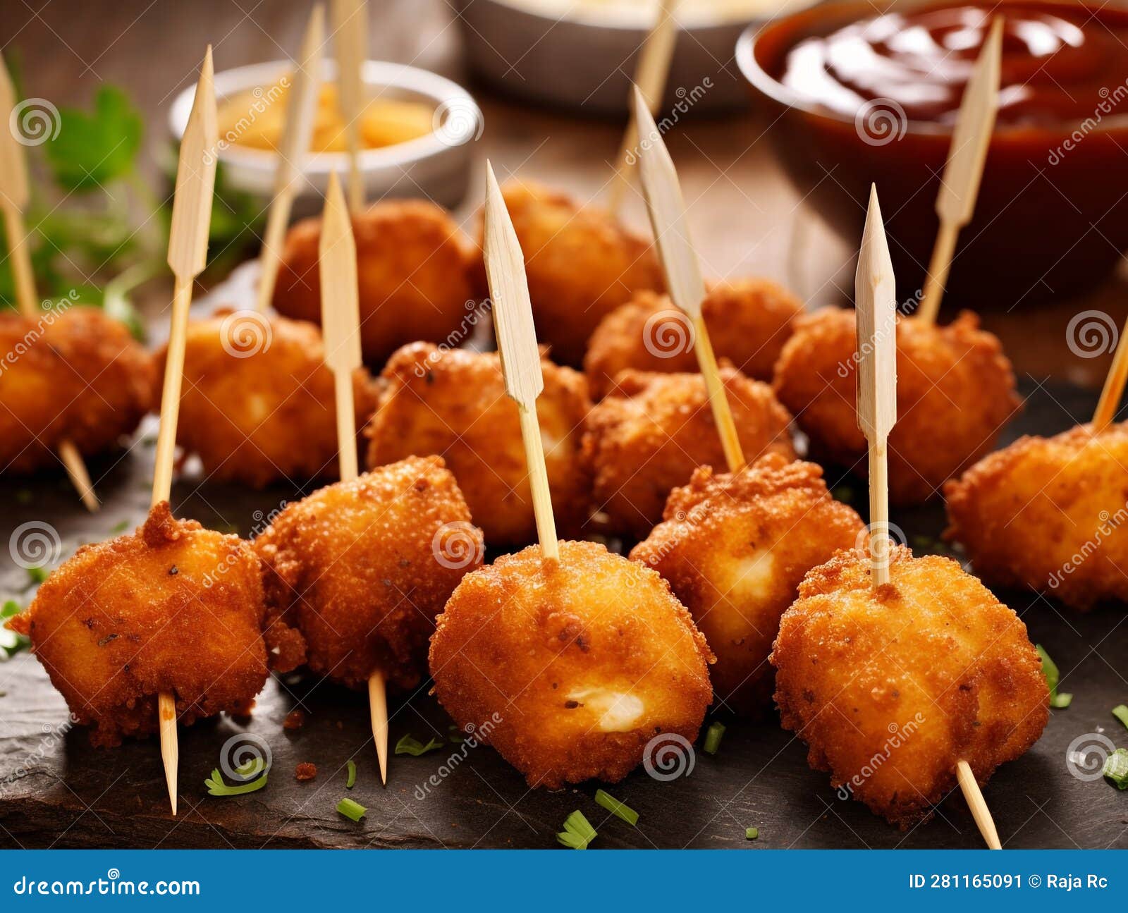 Chicken Pops stock illustration. Illustration of breading - 281165091