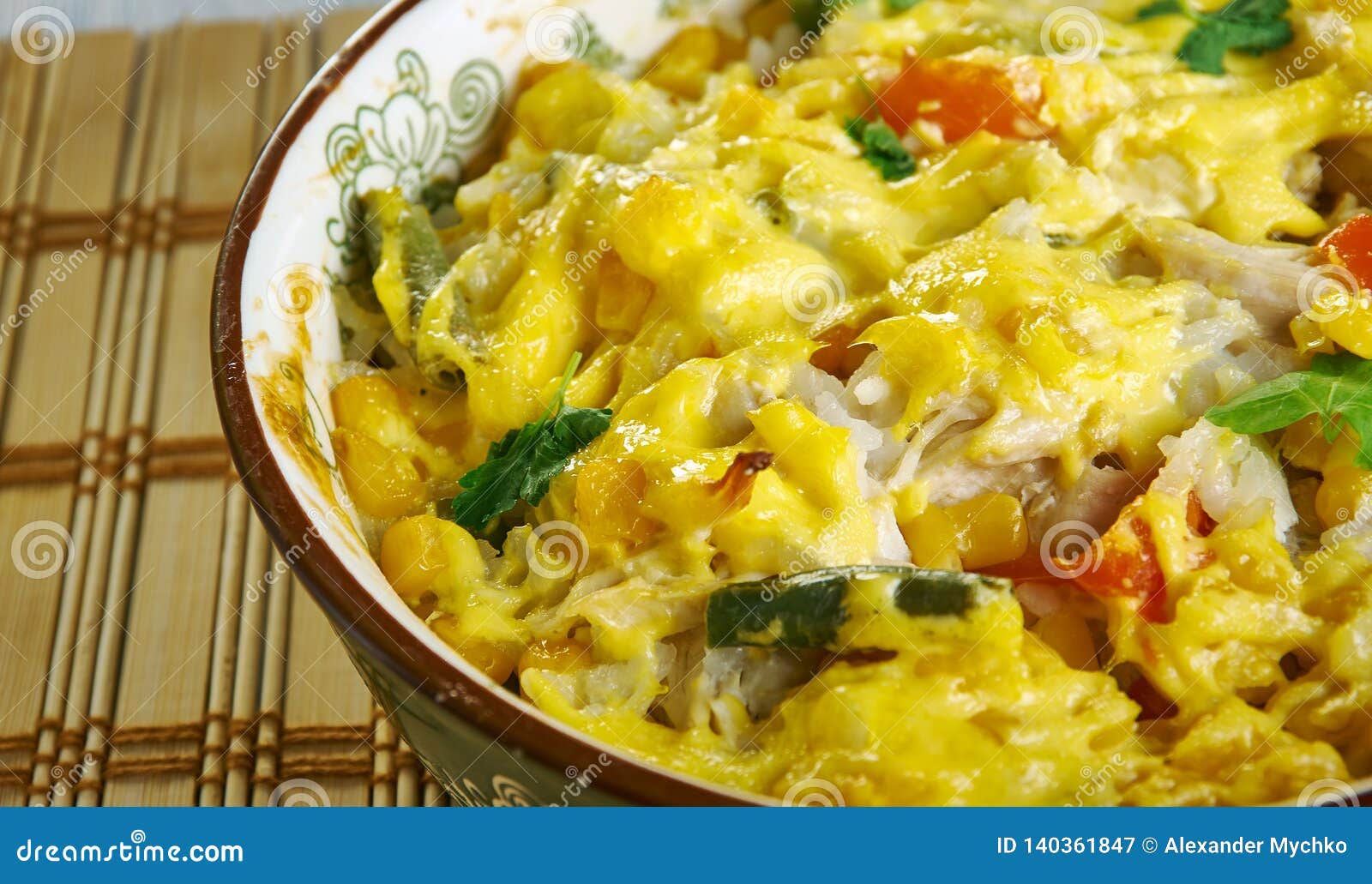 Chicken Pot Pie Rice Bake stock image. Image of vegetable - 140361847