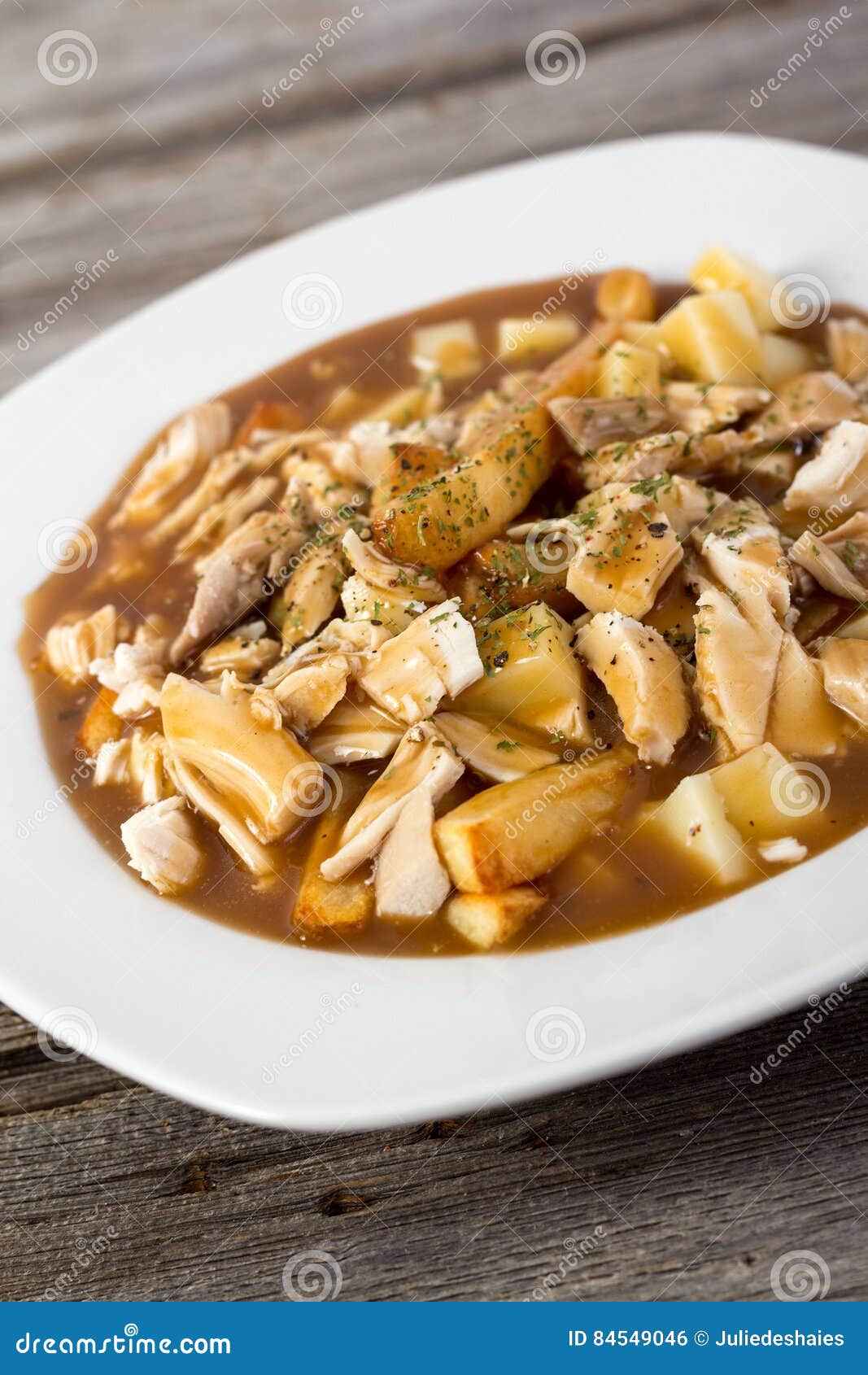 Chicken Poutine Quebec Cuisine Stock Photo - Image of culture, curd ...