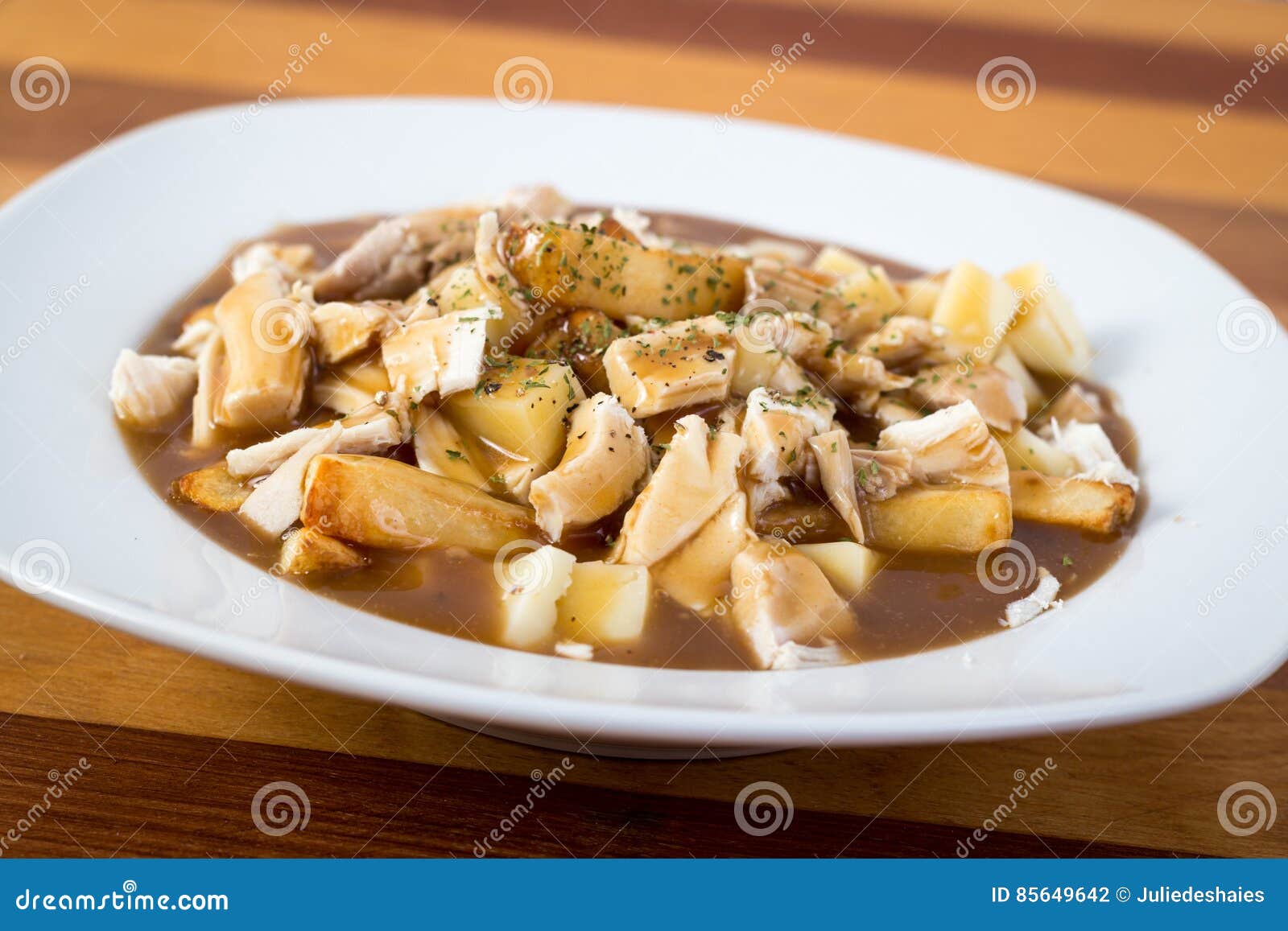 Chicken Poutine Quebec Cuisine Stock Photo - Image of fries, homemade ...