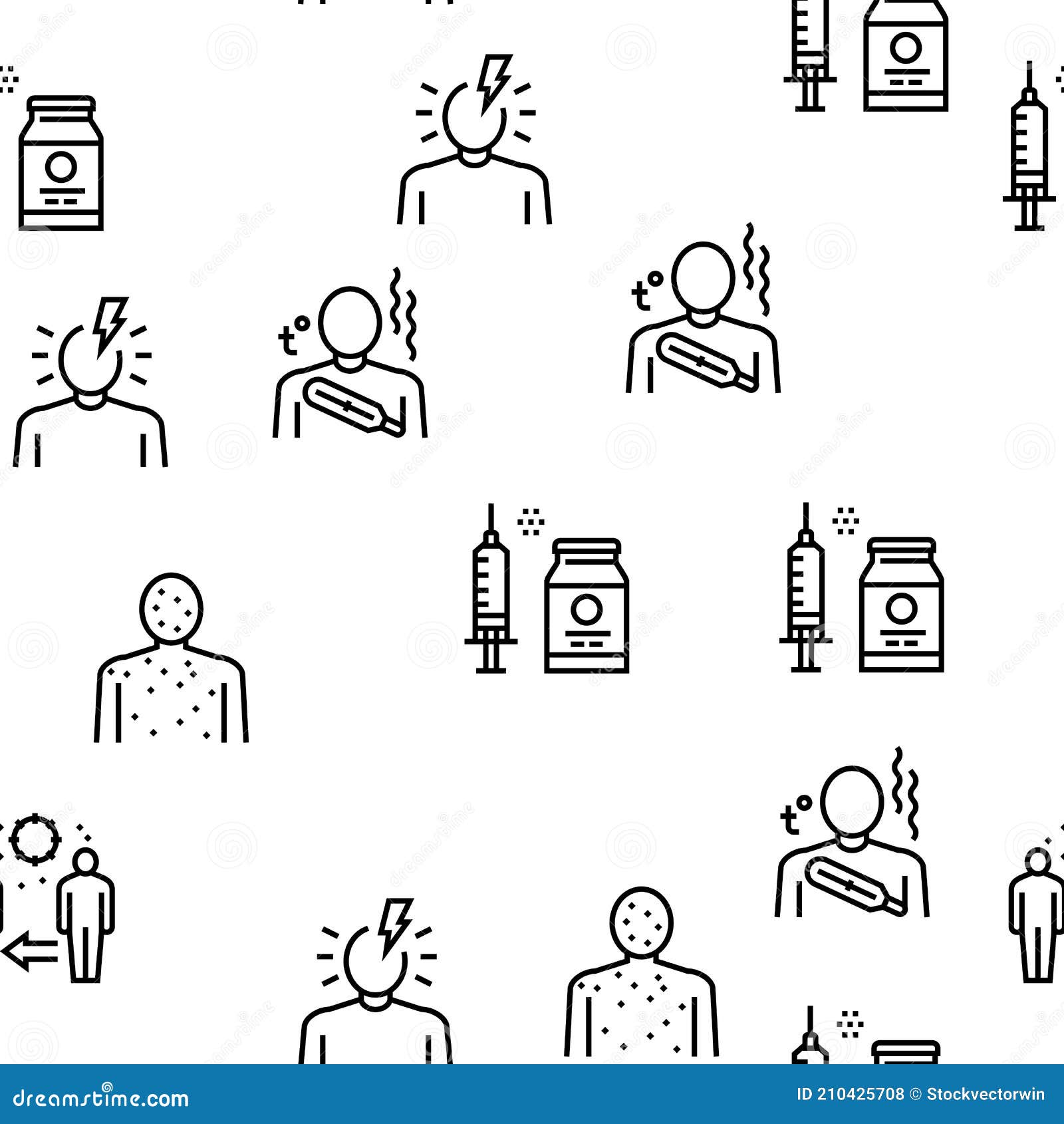 Chicken Pox Disease Vector Seamless Pattern Stock Vector - Illustration ...