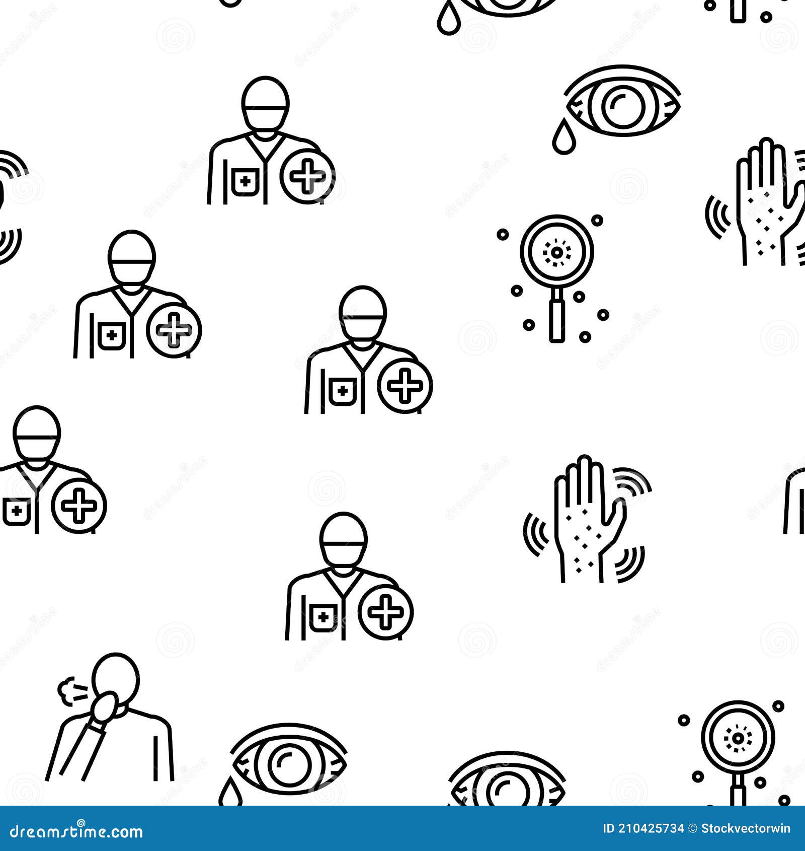 Chicken Pox Disease Vector Seamless Pattern Stock Vector - Illustration ...