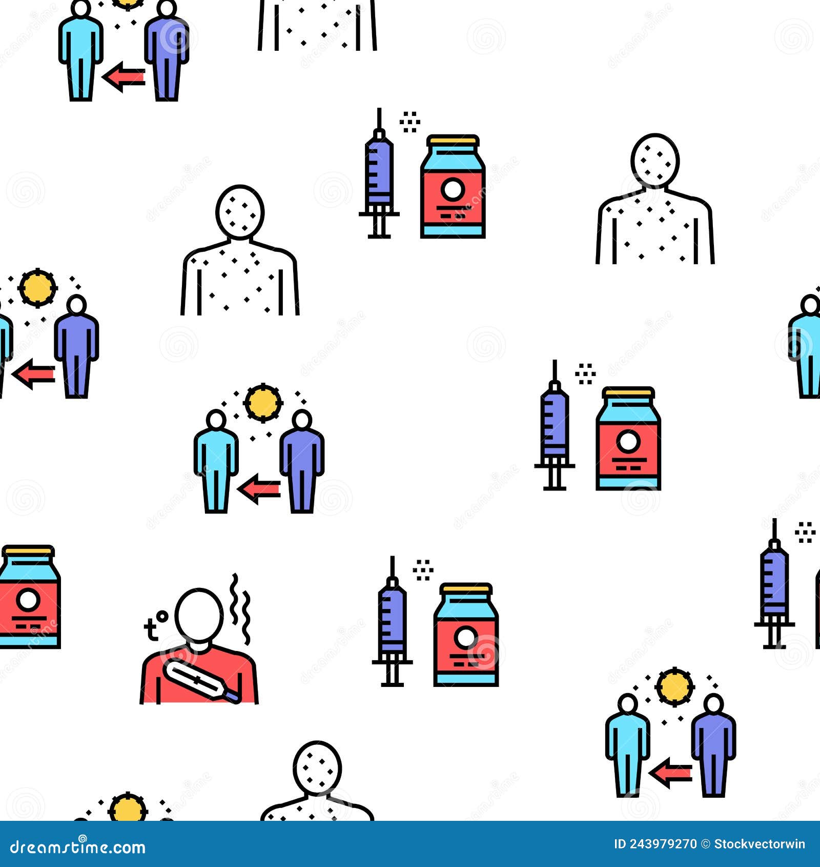 Chicken Pox Disease Vector Seamless Pattern Stock Vector - Illustration ...