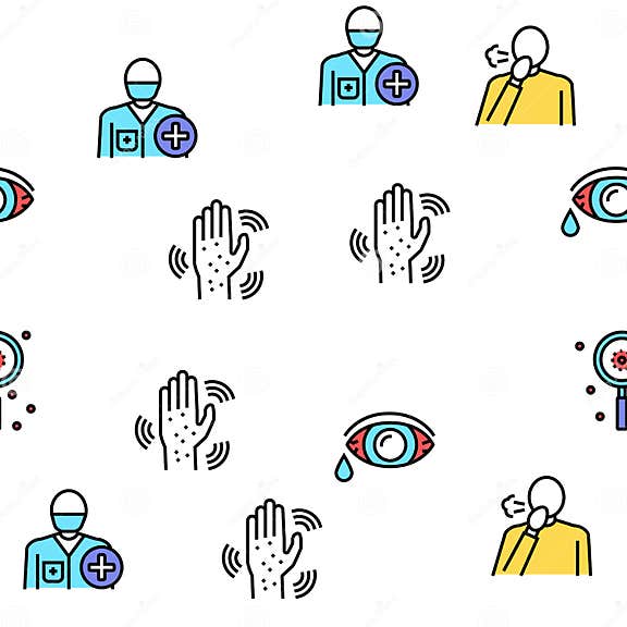 Chicken Pox Disease Vector Seamless Pattern Stock Vector - Illustration ...