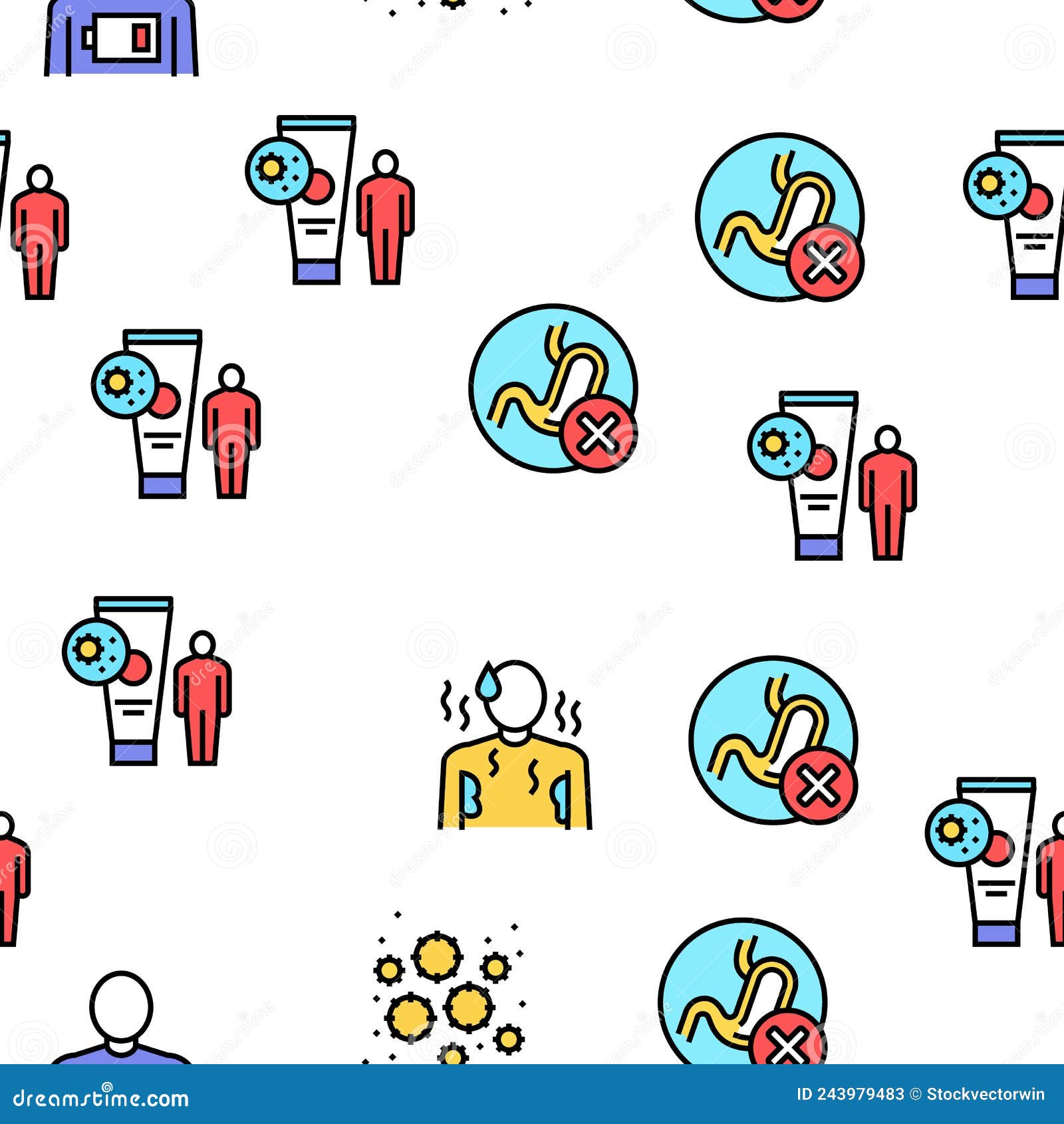 Chicken Pox Disease Vector Seamless Pattern Stock Vector - Illustration ...