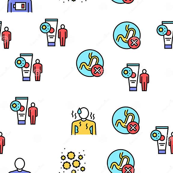 Chicken Pox Disease Vector Seamless Pattern Stock Vector - Illustration ...