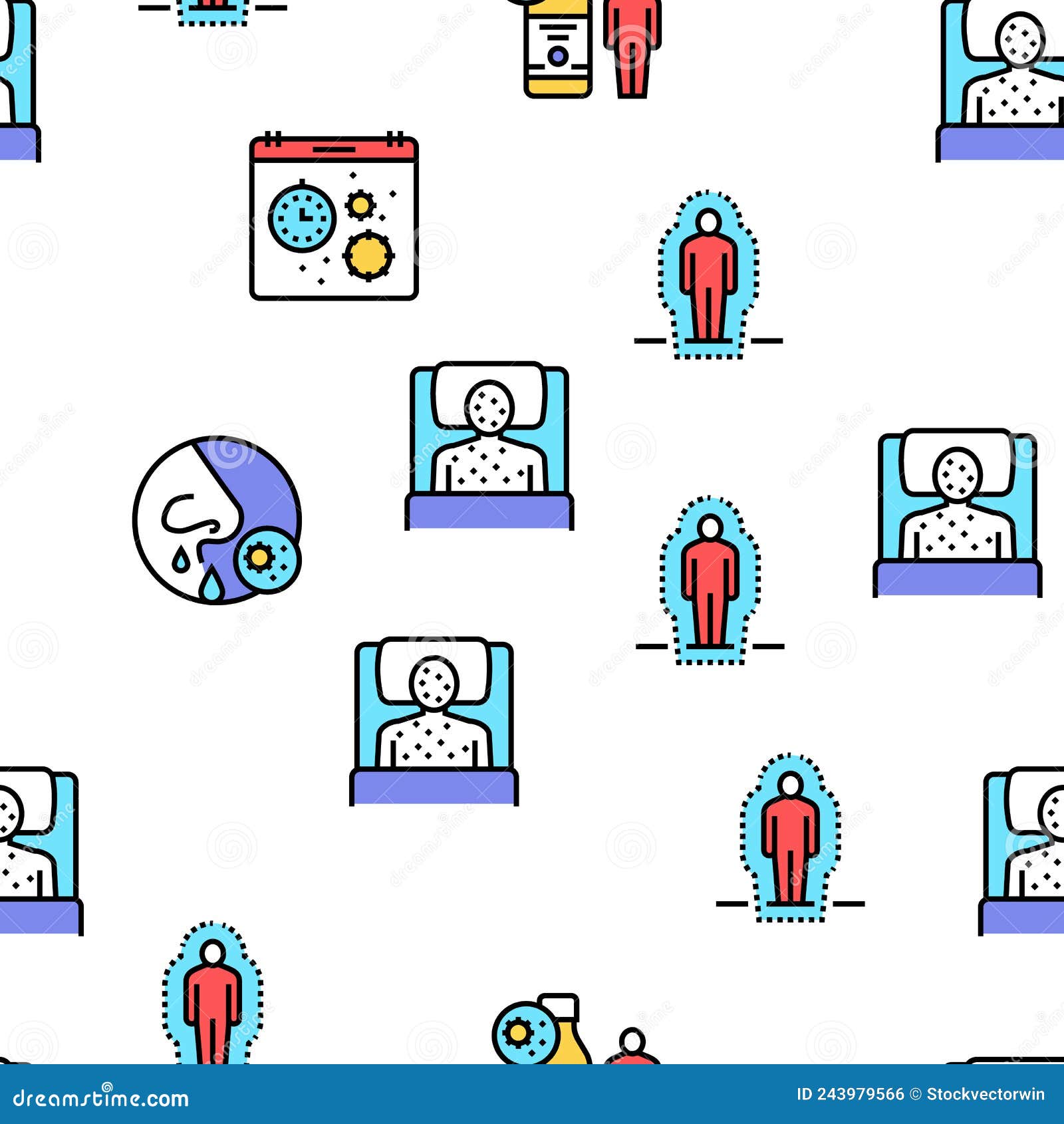 Chicken Pox Disease Vector Seamless Pattern Stock Vector - Illustration ...