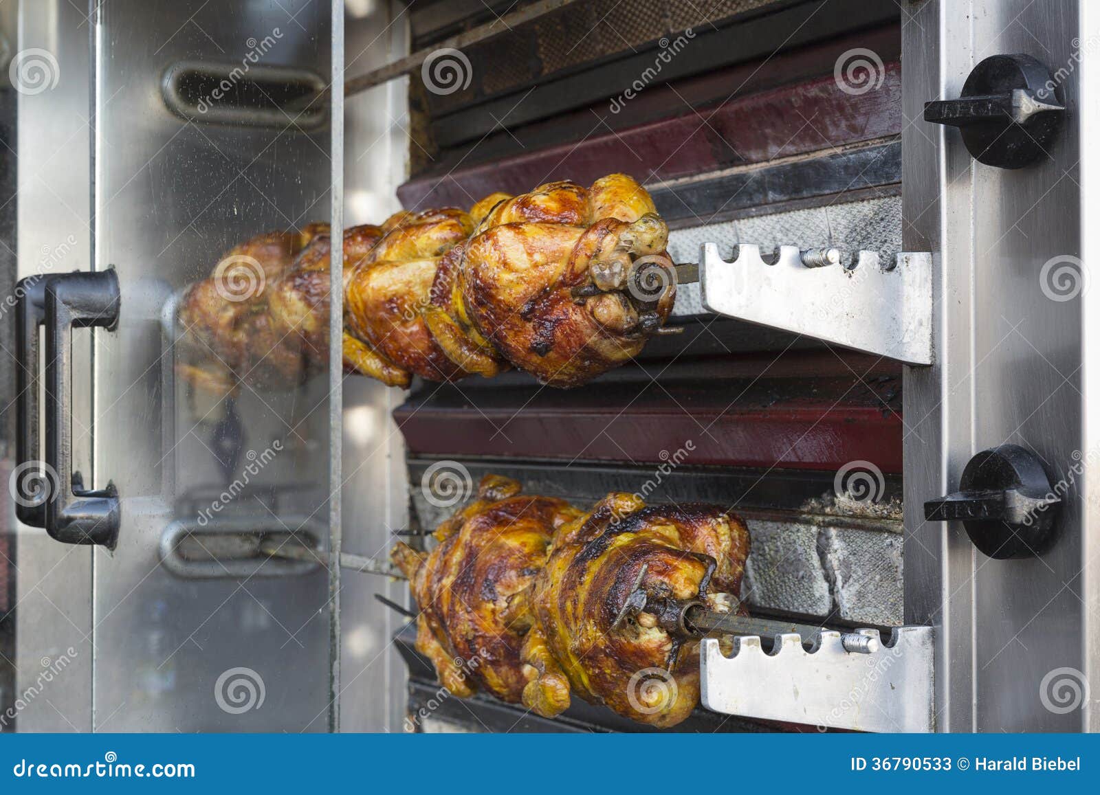 Chicken in a Professional Grill Stock Image - Image of roasted, roast ...