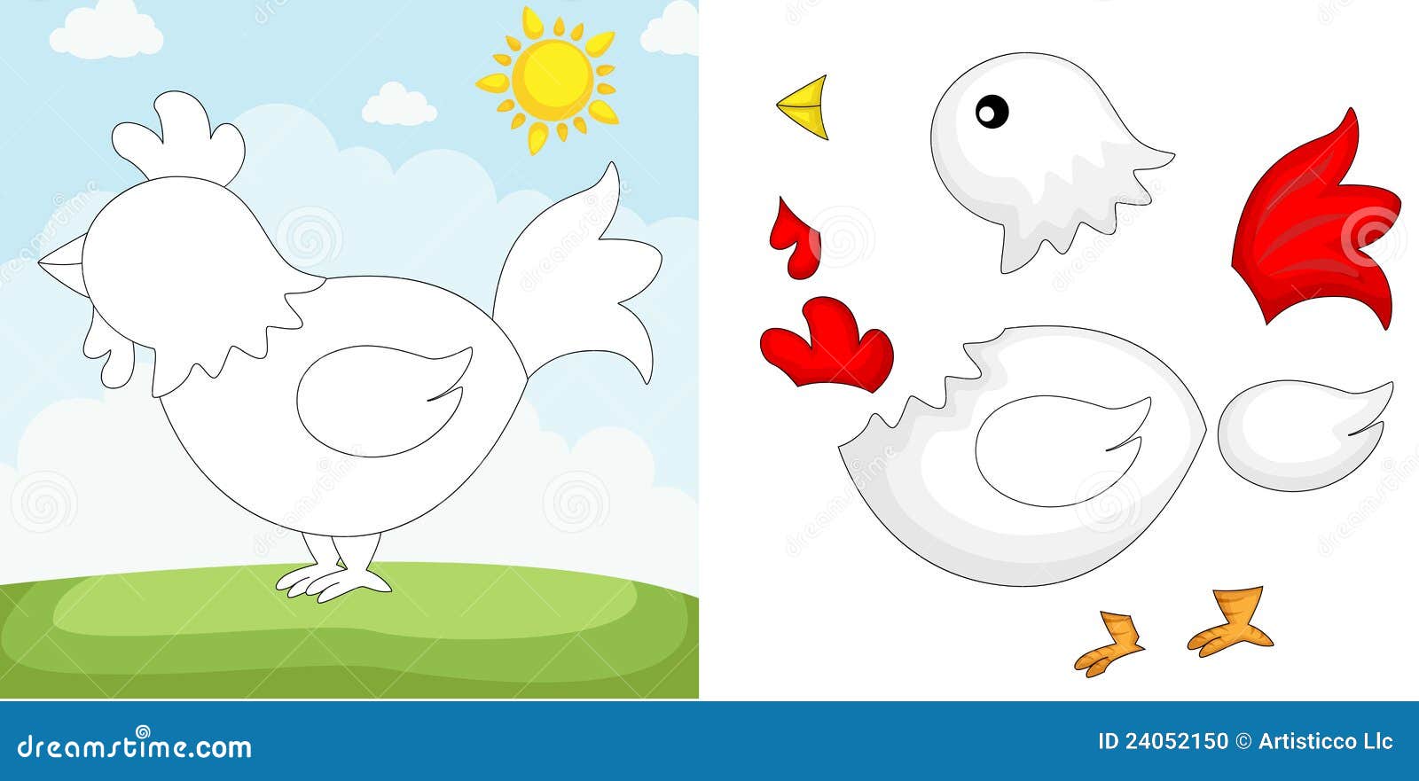 Chicken puzzle stock vector. Illustration of vector, puzzle - 24052150