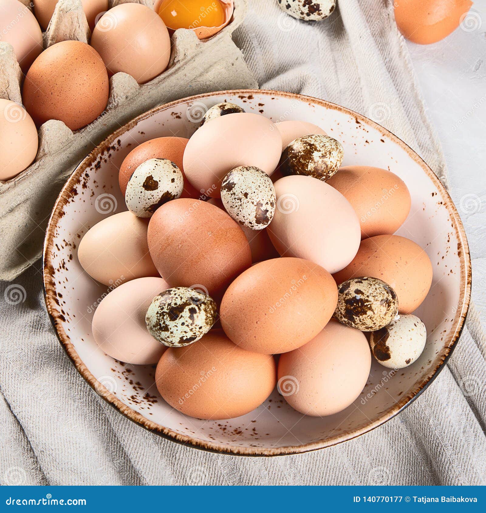 Chicken and Qual Eggs stock image. Image of healthy - 140770177
