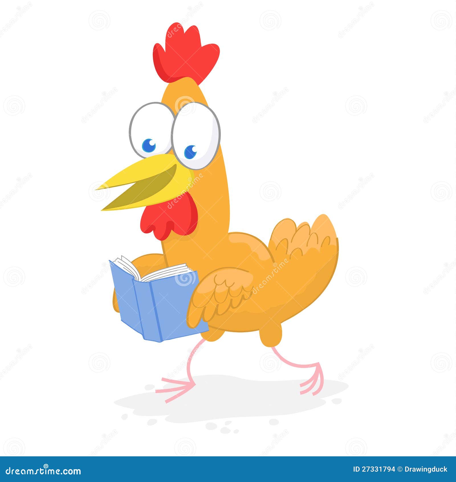 Chicken reading stock vector. Illustration of beak, book - 27331794