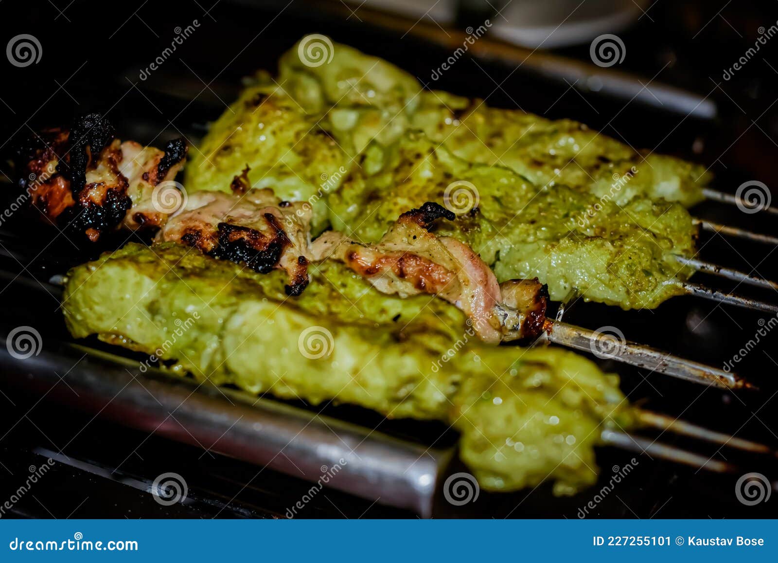 Reshmi Kebab Or Chicken Malai Kebab, Indian Chicken Kebab On A Plate ...