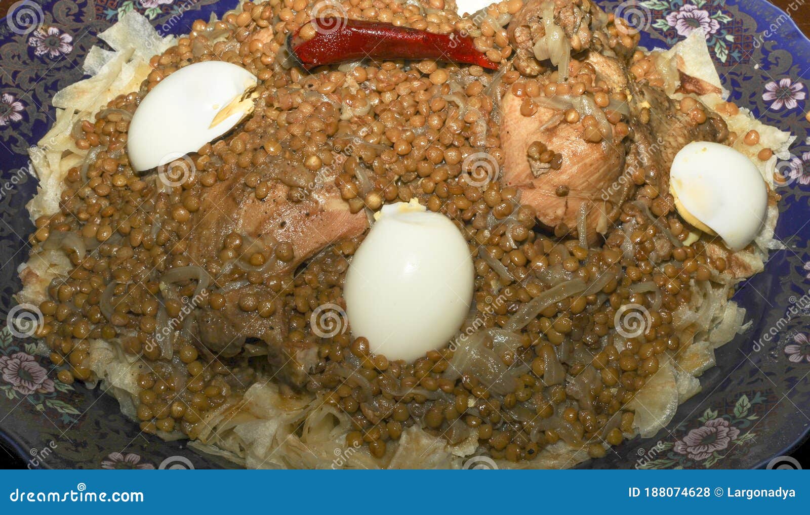 Chicken Rfissa - Moroccan Dish Stock Photo - Image of maghreb, eggs ...