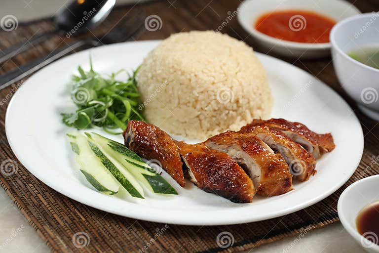 Chicken Rice stock image. Image of rice, chili, healthy - 11878693
