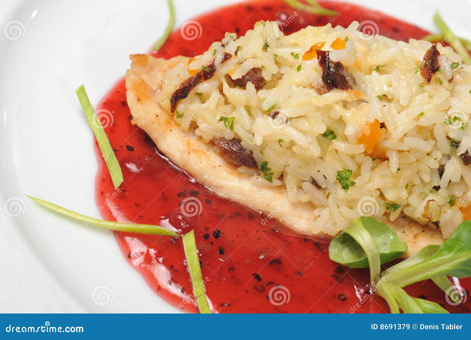Chicken with rice stock image. Image of piece, poultry - 8691379