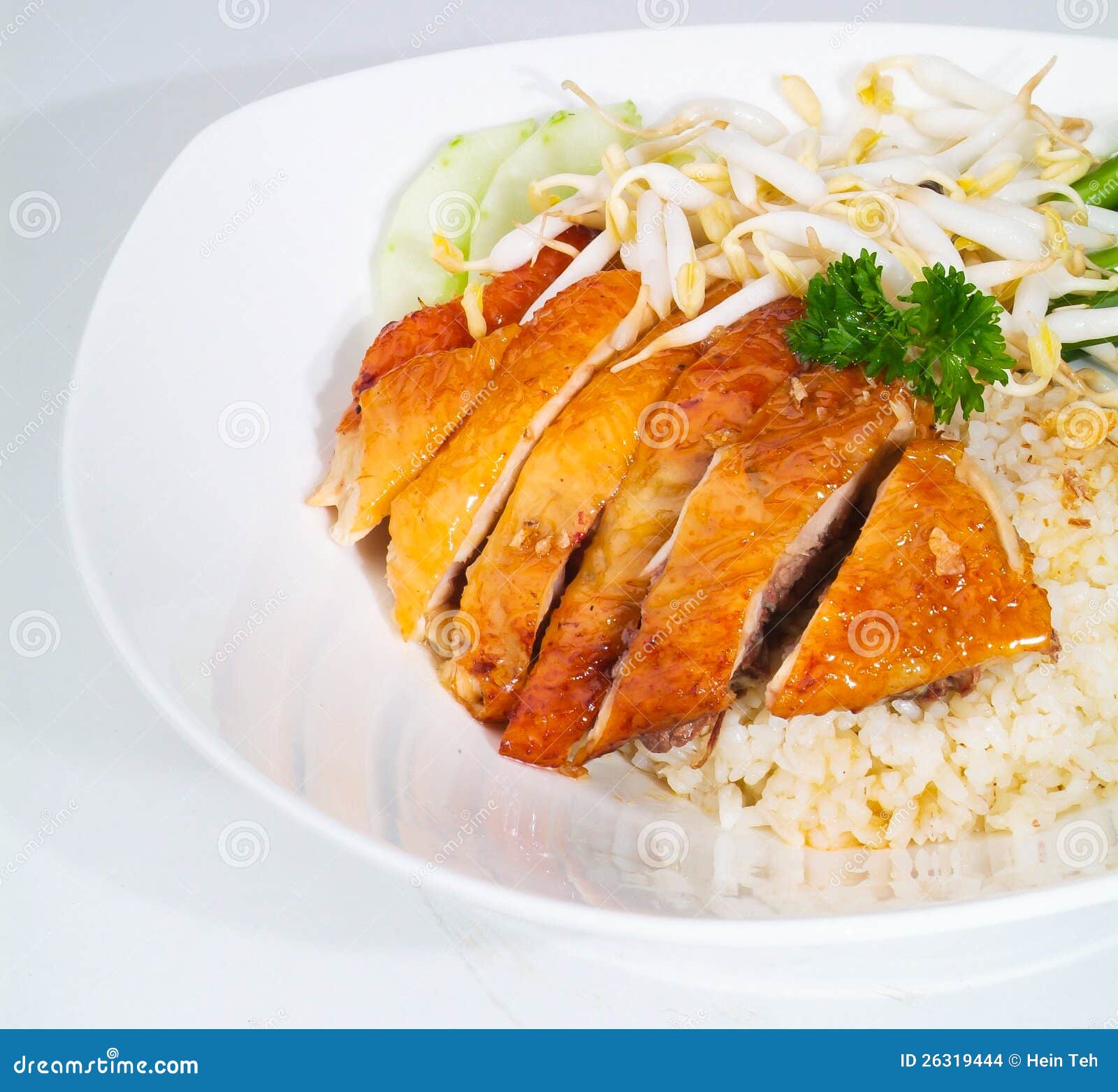 Chicken Rice. Asian Style Hainan Chicken Rice Stock Photo - Image of ...