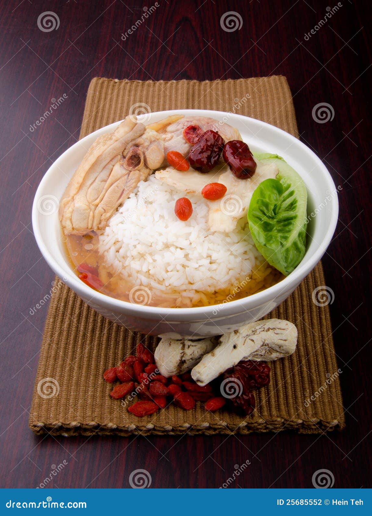Chicken Rice on the Background Stock Photo - Image of curry, delicious ...