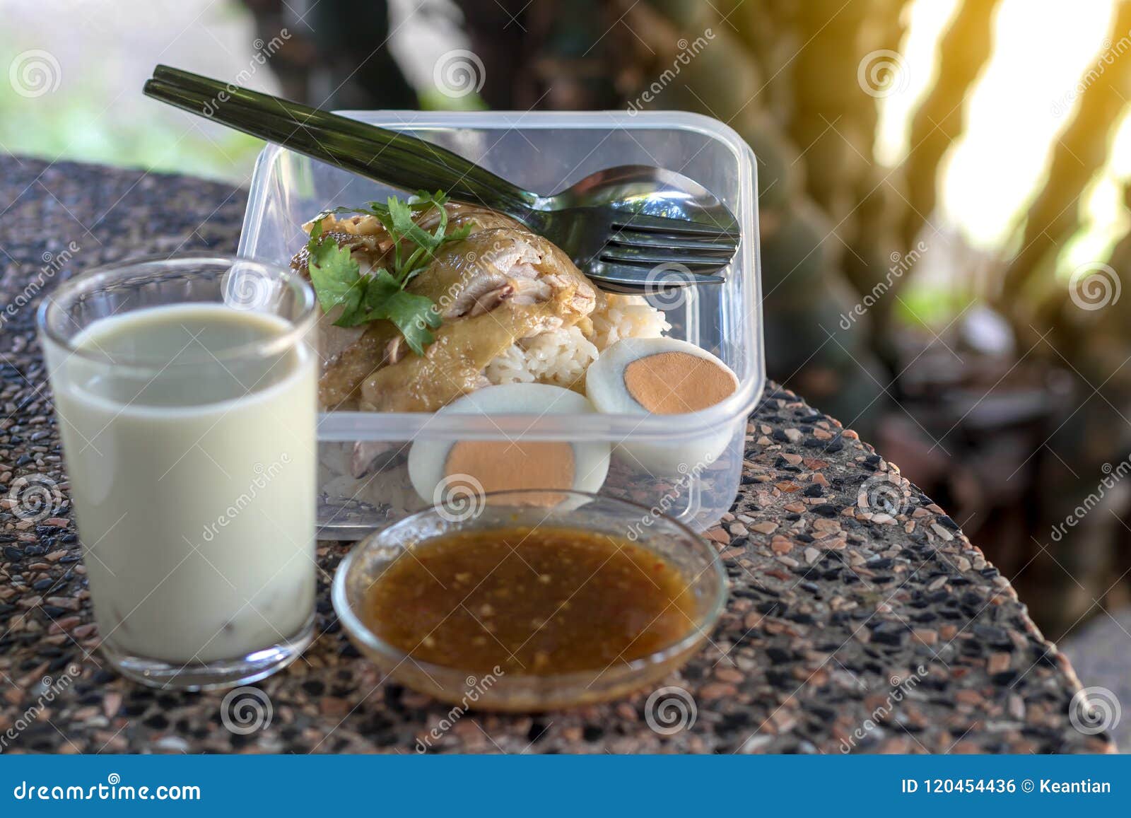 Chicken Rice in Plastic Box. Stock Photo - Image of eating, cuisine ...