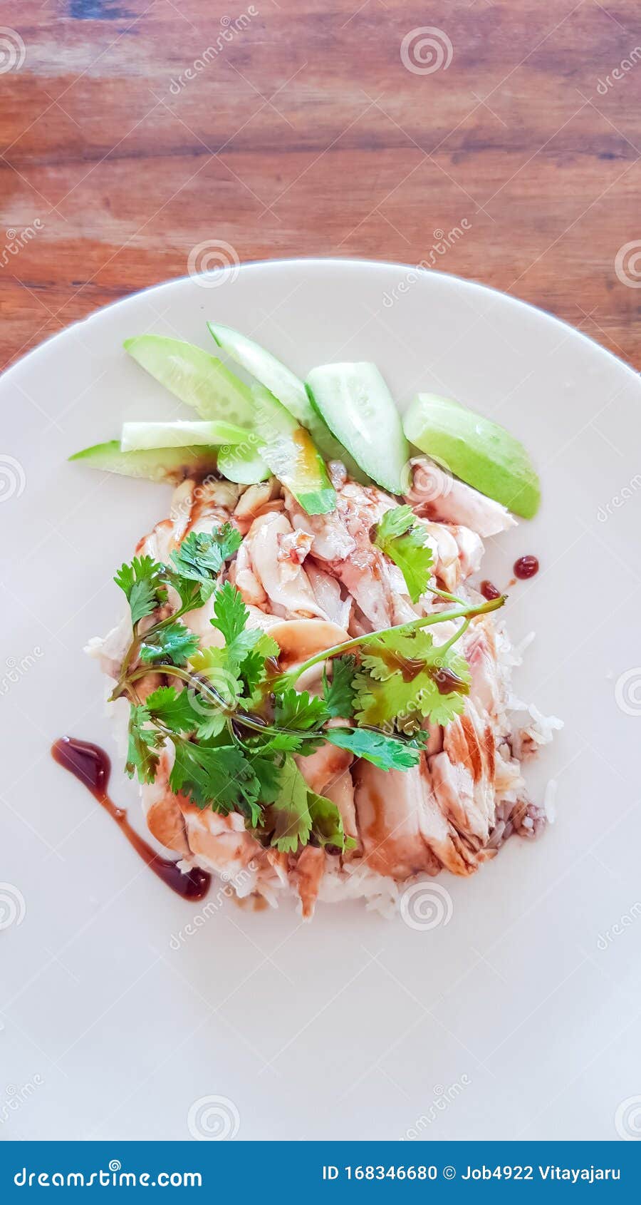 Chicken Rice in plate stock photo. Image of asia, culture - 168346680