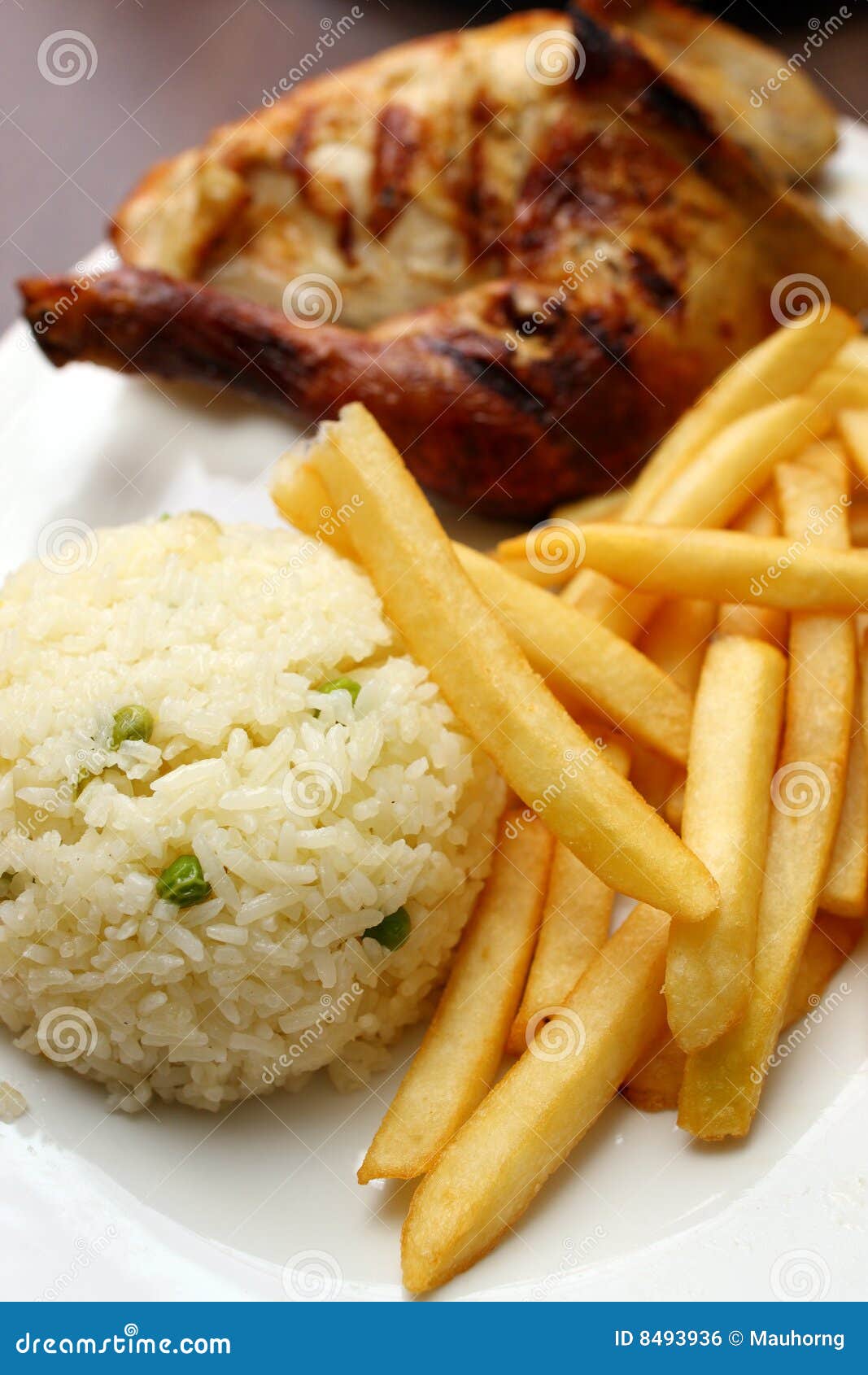 Chicken Rice Set stock photo. Image of brown, fried, french - 8493936