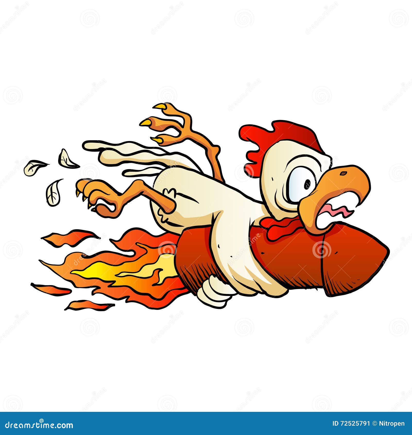 Chicken on the rocket. stock vector. Illustration of fireworks - 72525791