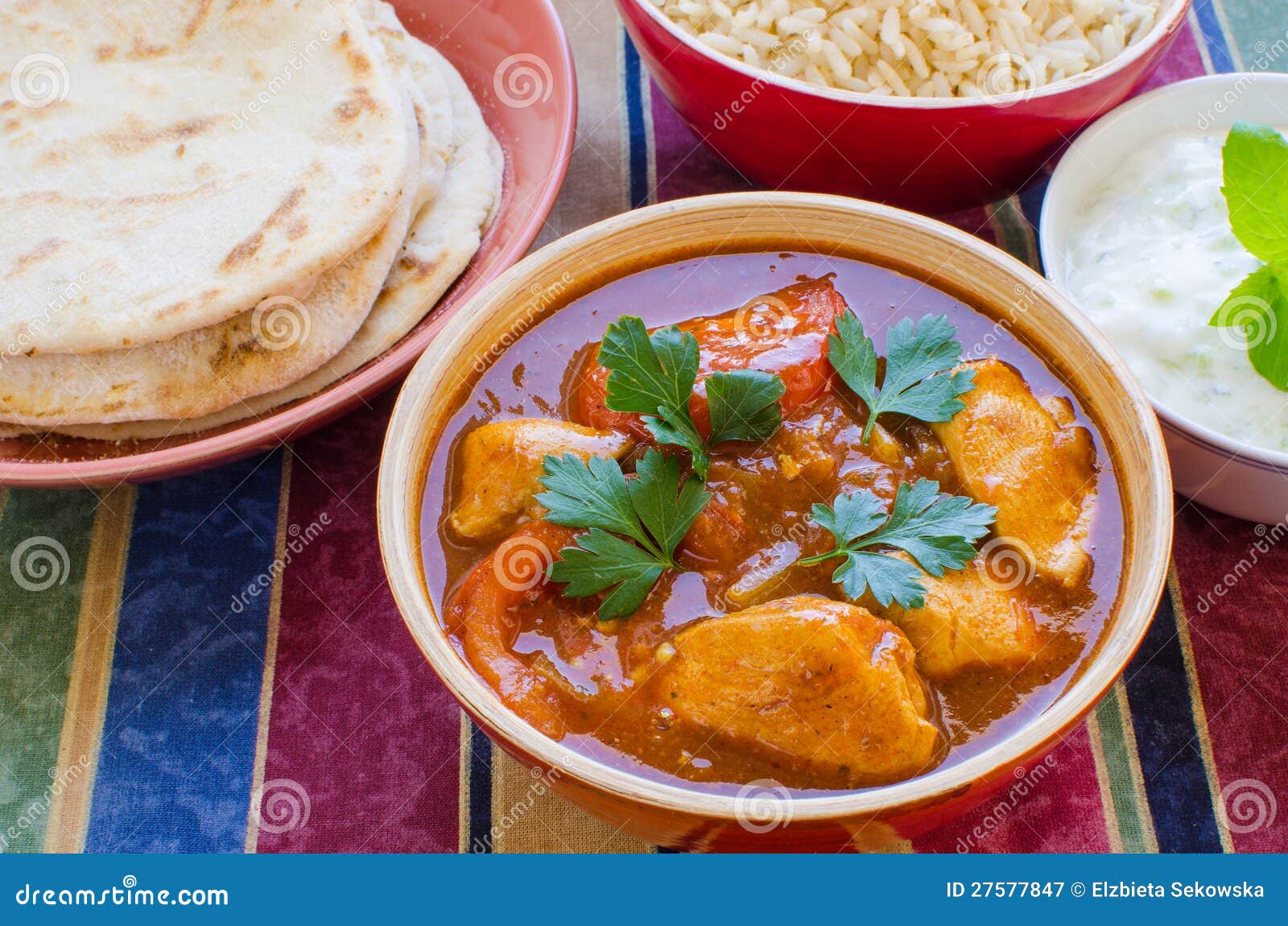 Chicken Rogan Josh stock image. Image of mint, meat, gravy - 27577847