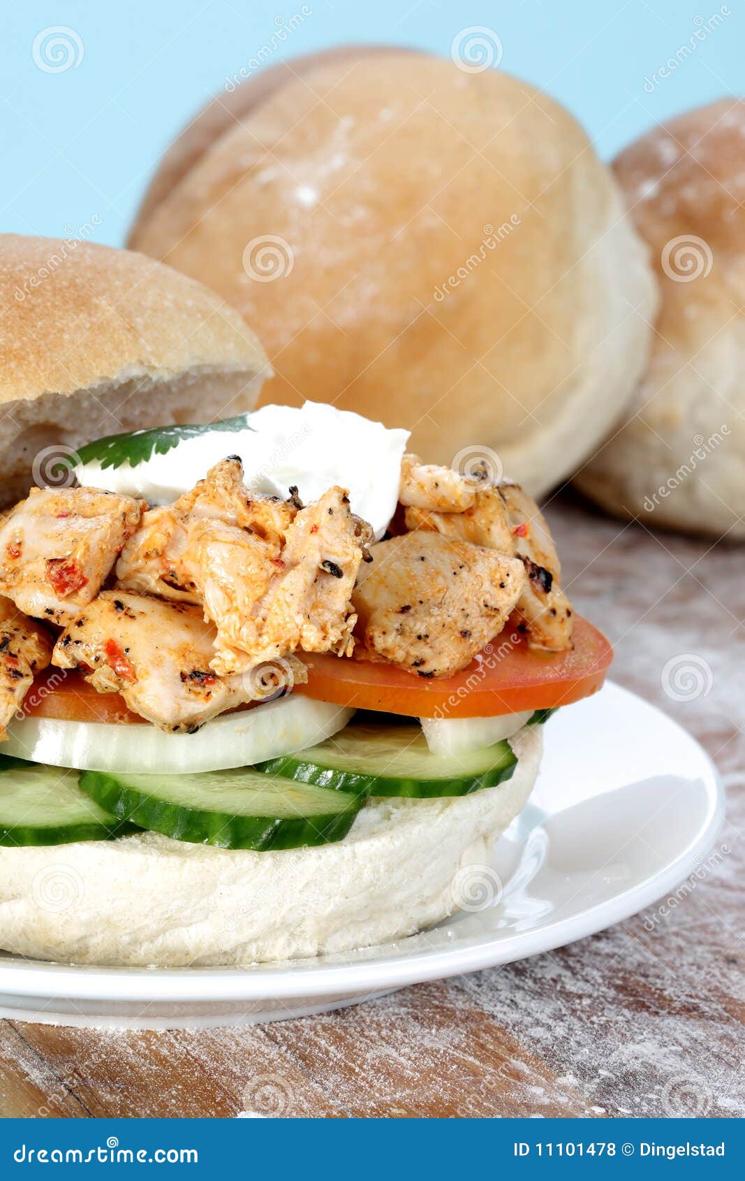 Chicken on Roll stock photo. Image of healthy, deli, dinner - 11101478