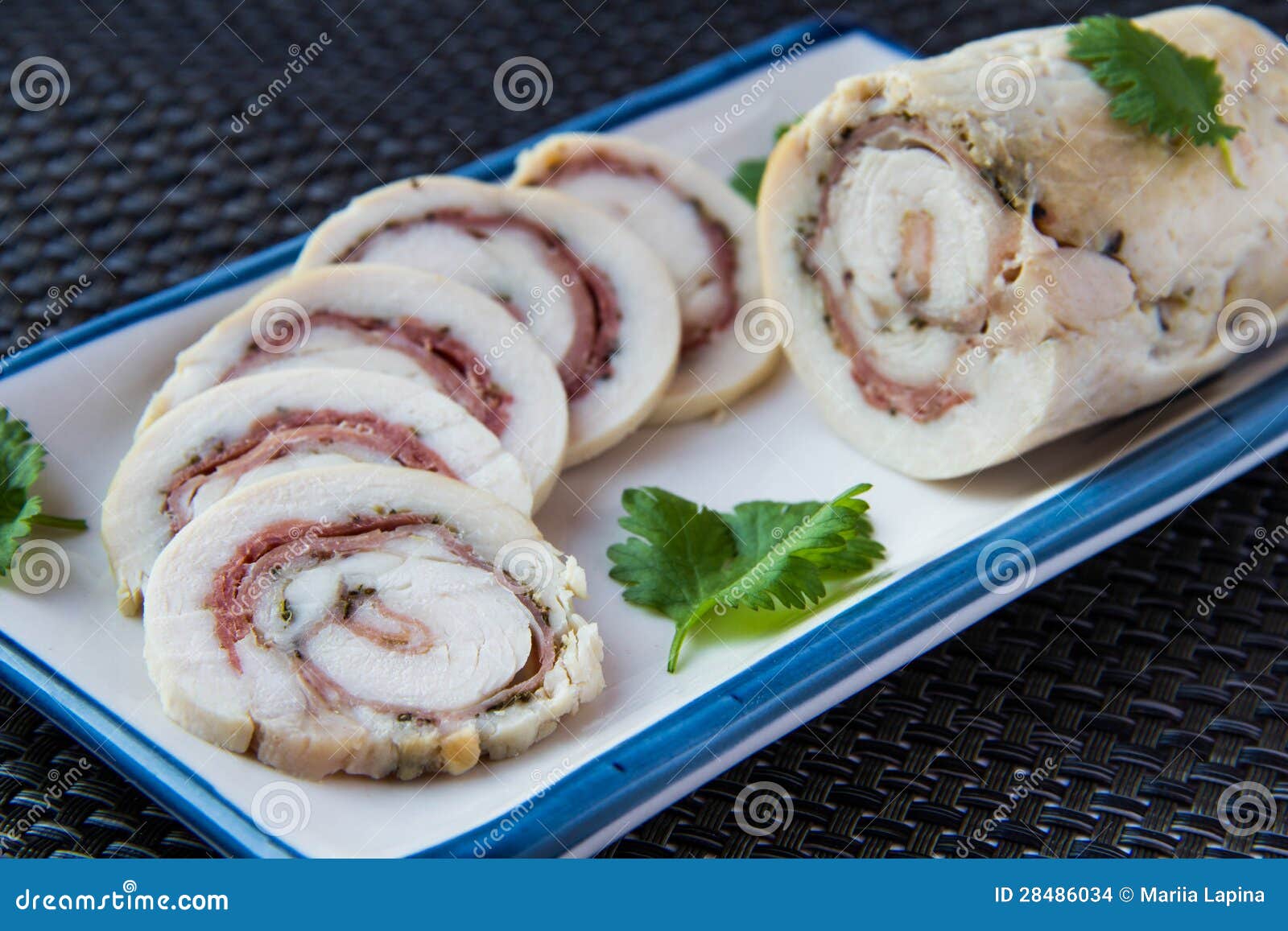 Chicken roll stock photo. Image of food, beef, dish, hamon - 28486034
