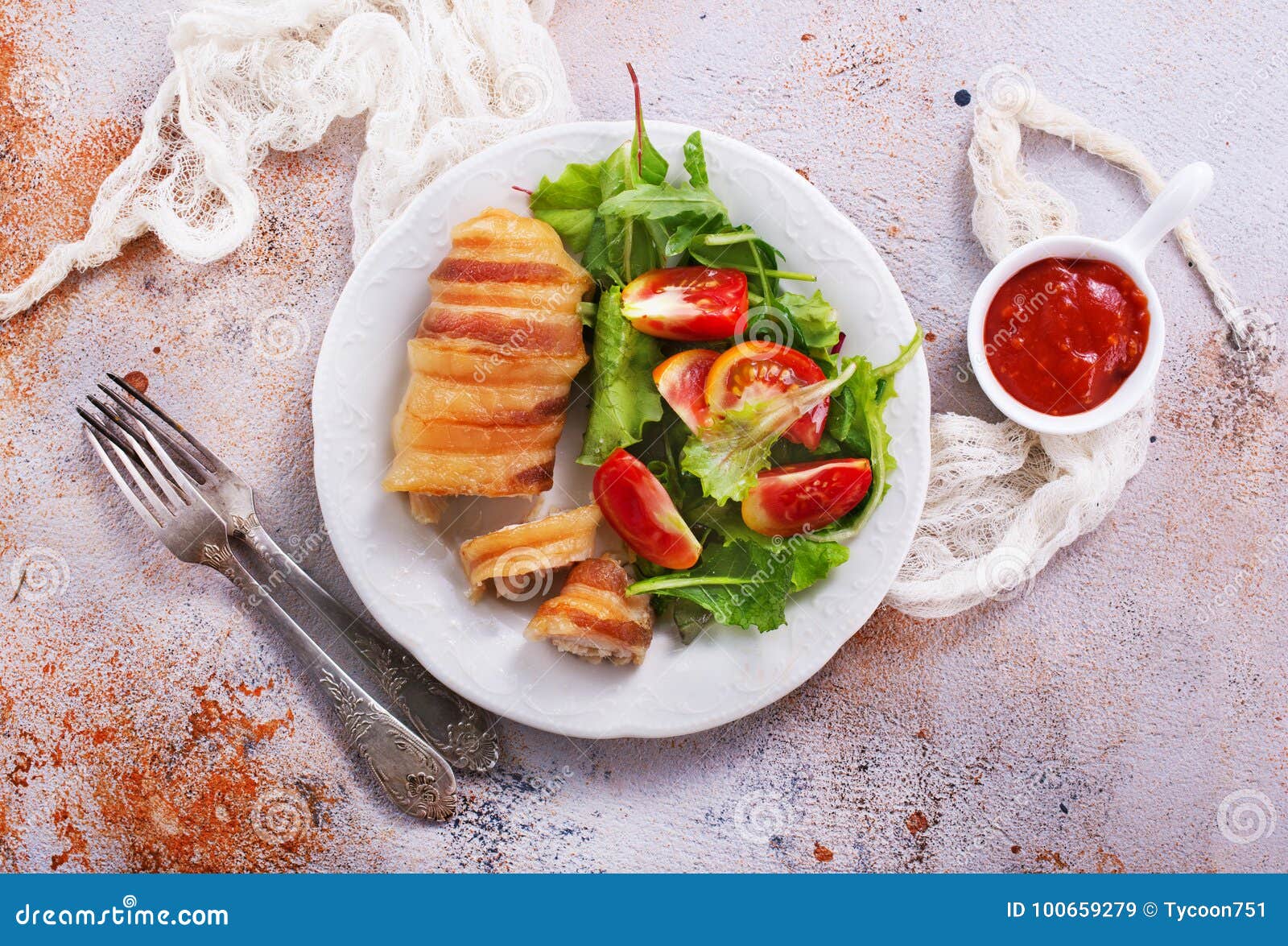 Chicken roll stock image. Image of filled, cooking, kitchen - 100659279