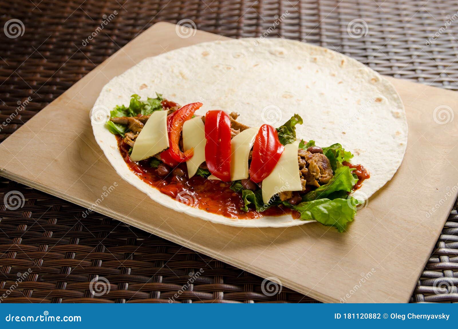 Chicken Roll in the Cooking Process. Preparing for Wrapping Stock Photo ...