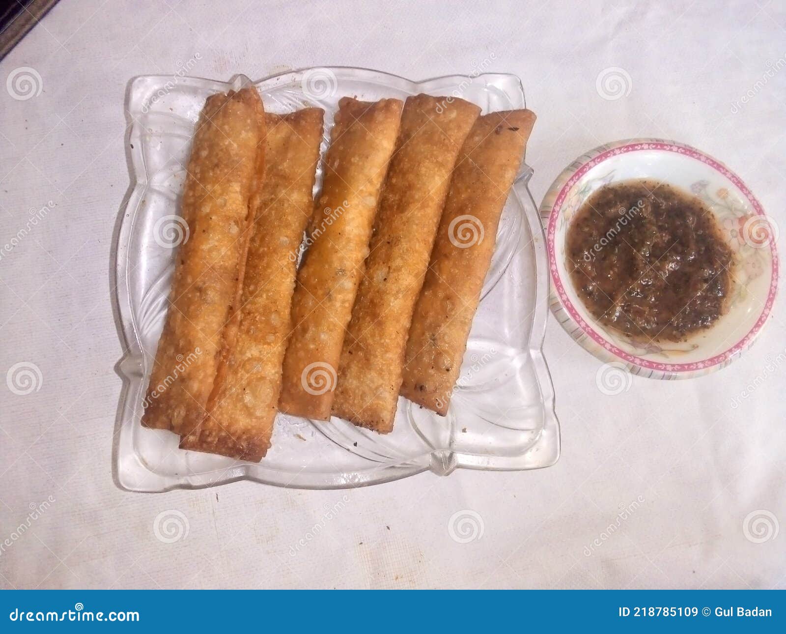 Chicken Roll Fry Indian Pakistani Snack Stock Image - Image of ...