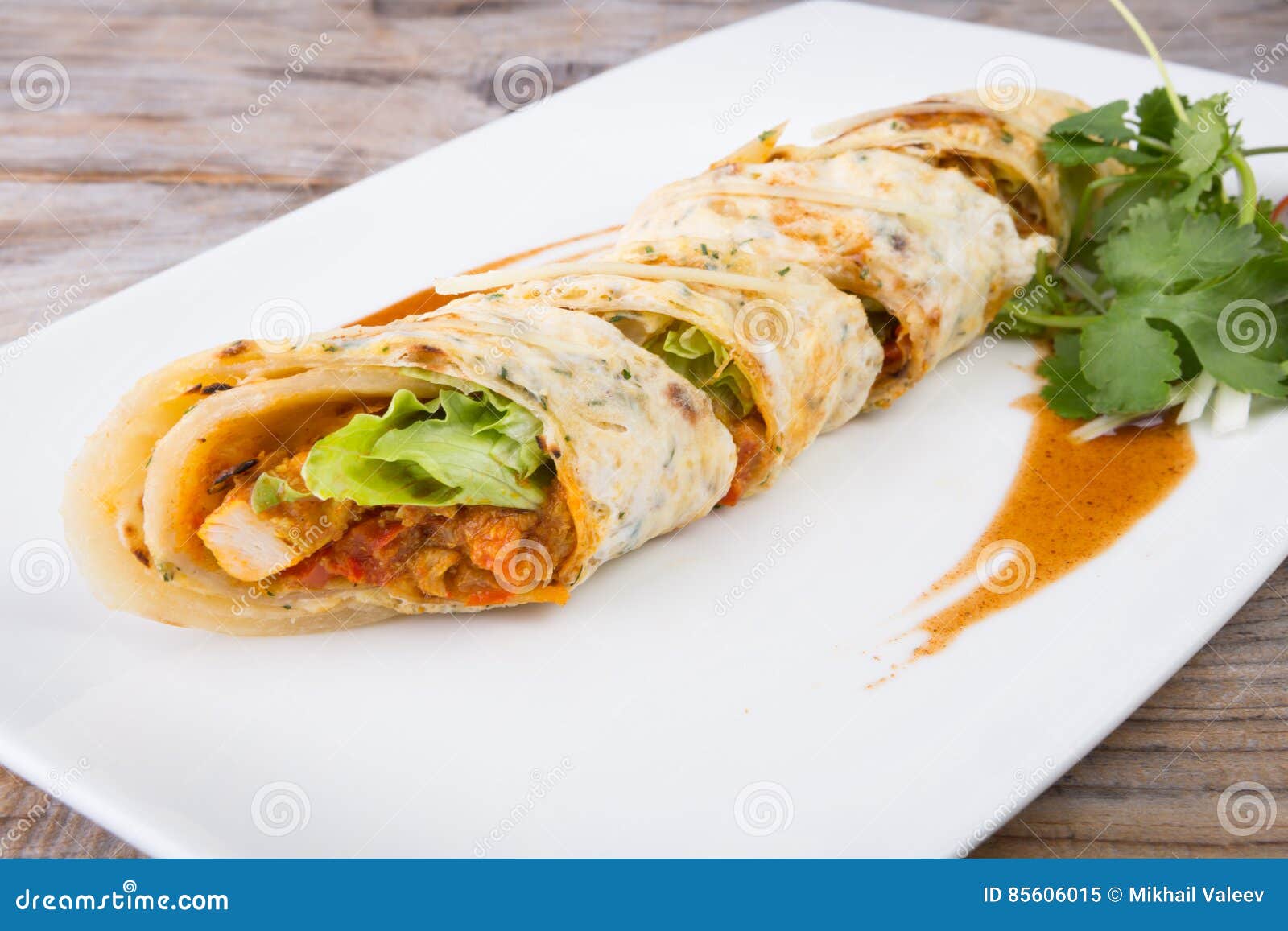 Chicken roll indian style stock image. Image of halal - 85606015