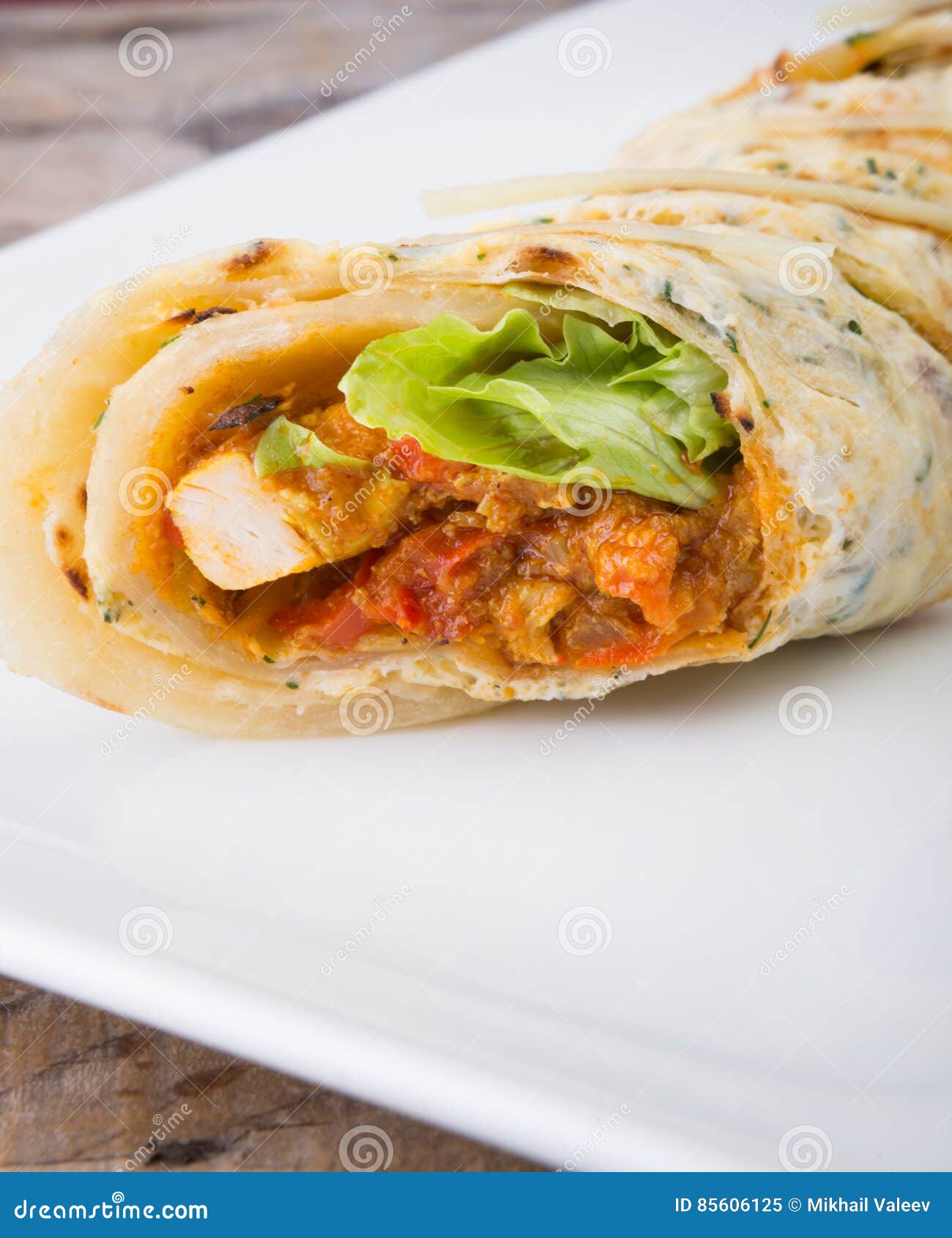 Chicken roll indian style stock image. Image of paneer - 85606125