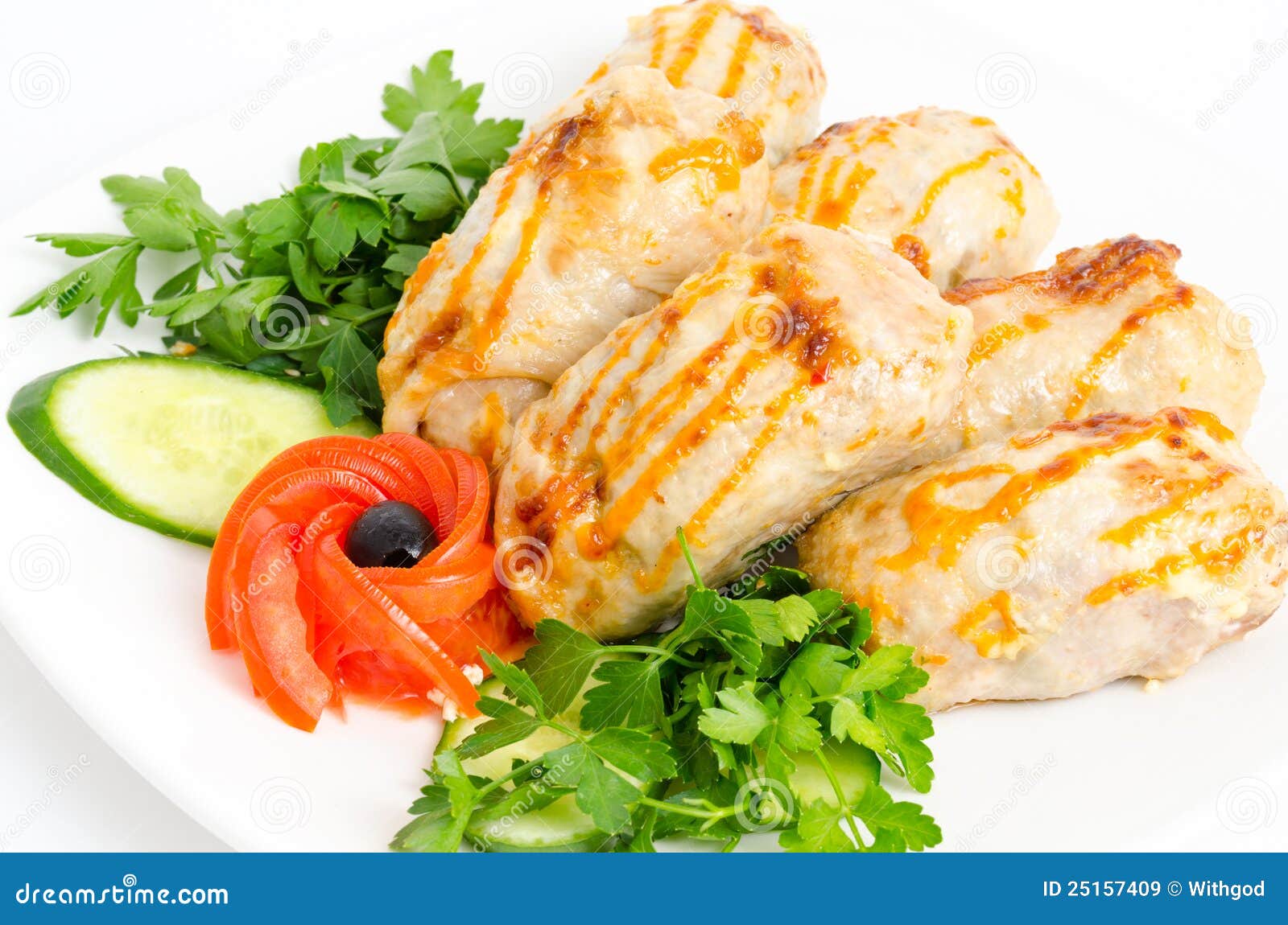 Chicken rolls stock image. Image of catering, chicken - 25157409