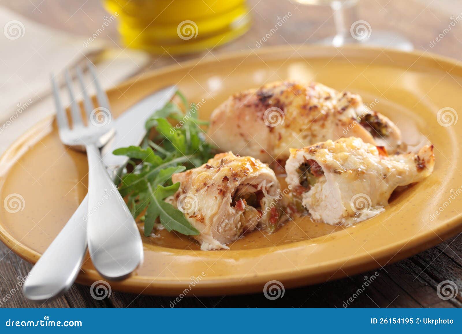 Chicken rolls stock image. Image of lunch, meat, salad - 26154195