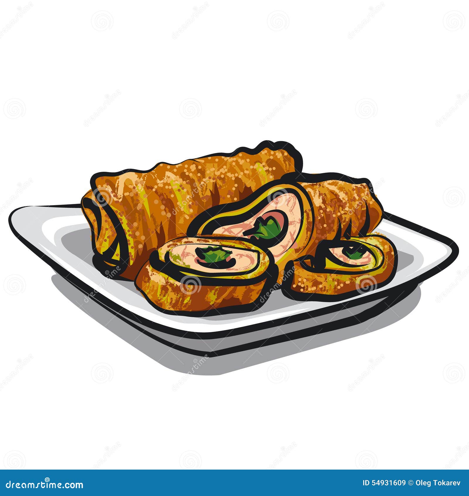 Chicken Rolls Stock Image | CartoonDealer.com #54931609