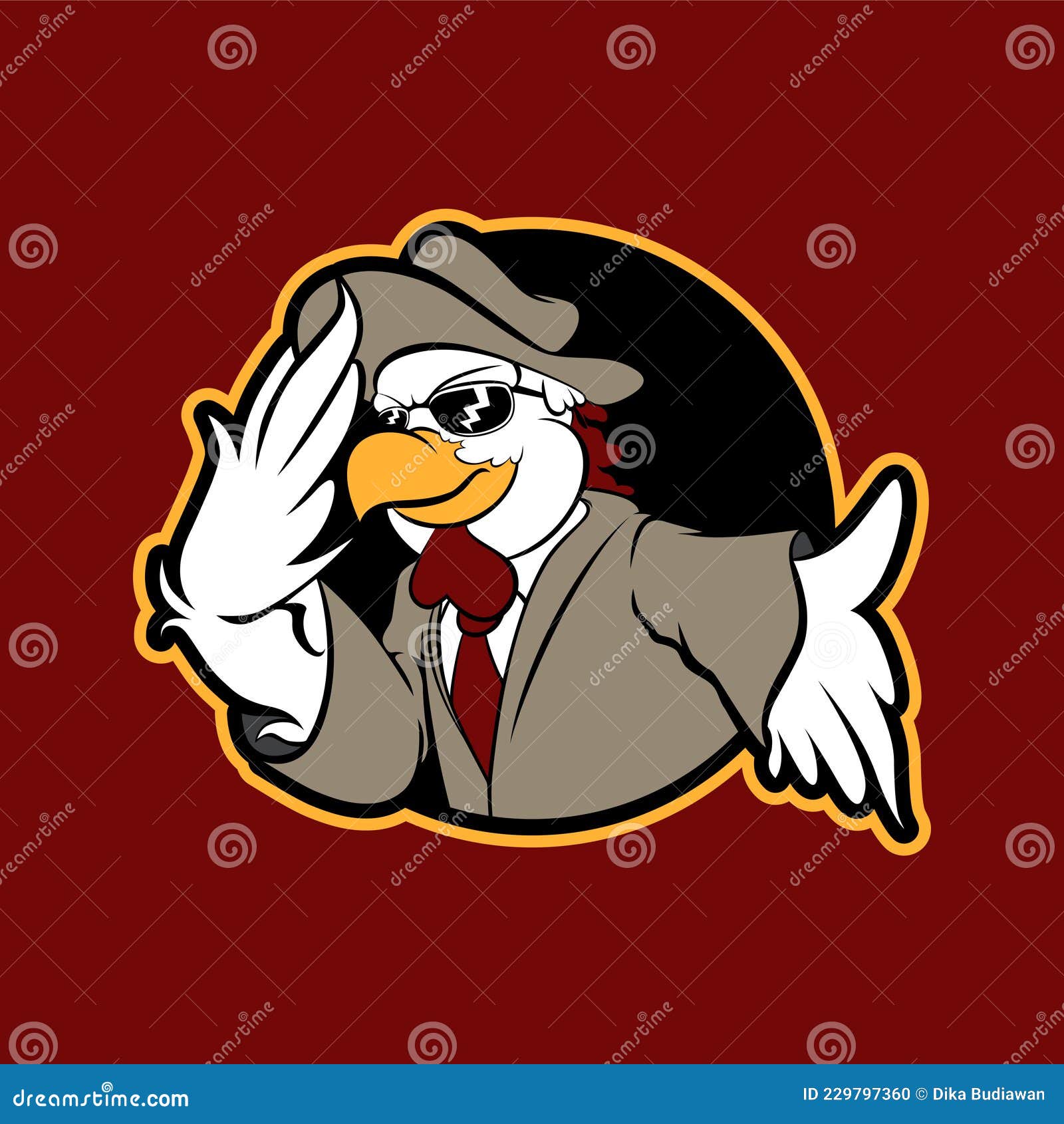 Rooster Gangster Mascot. Esport Logo Design Cartoon Vector ...