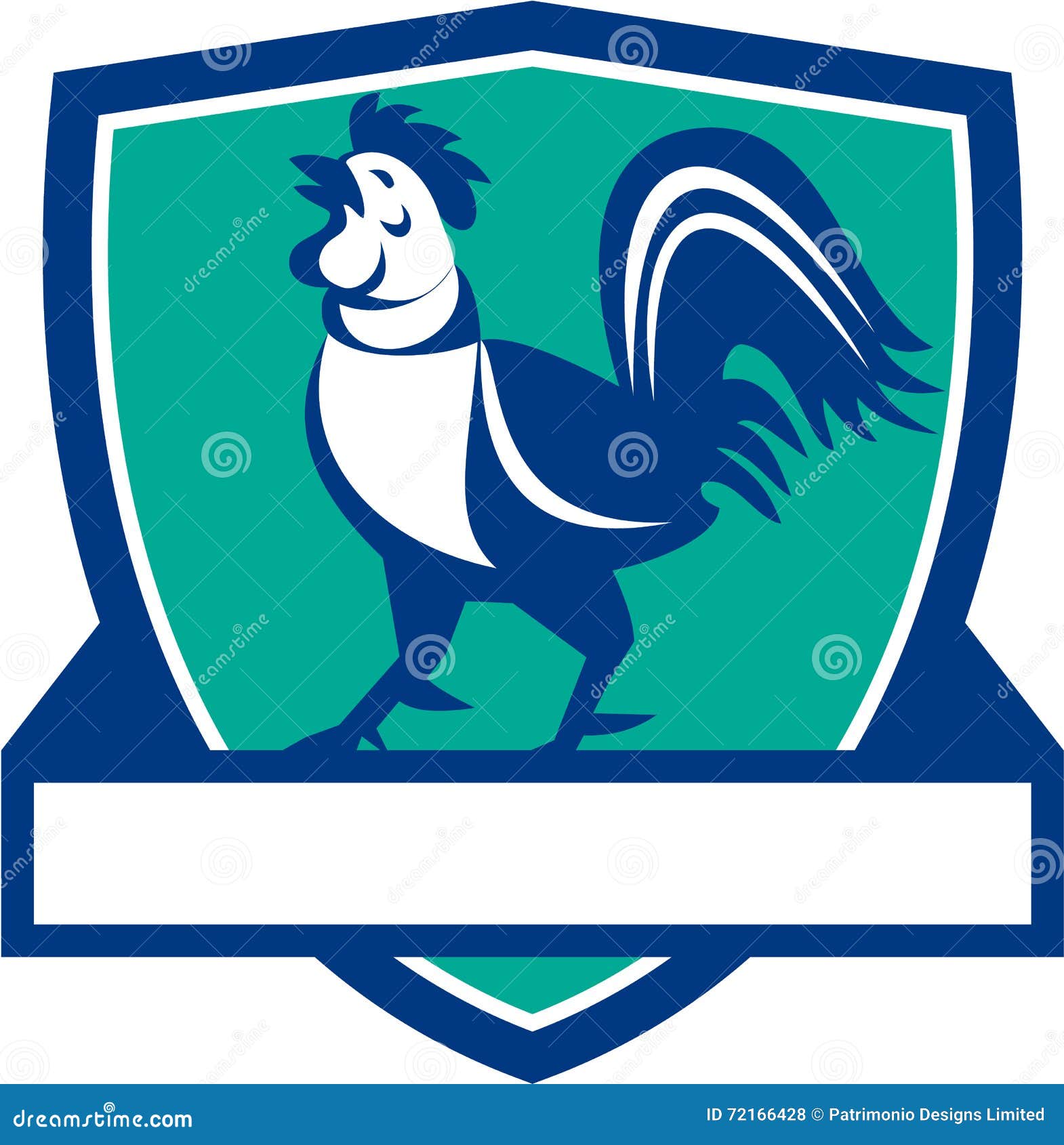 Chicken Rooster Crowing Shield Retro Stock Vector - Illustration of ...