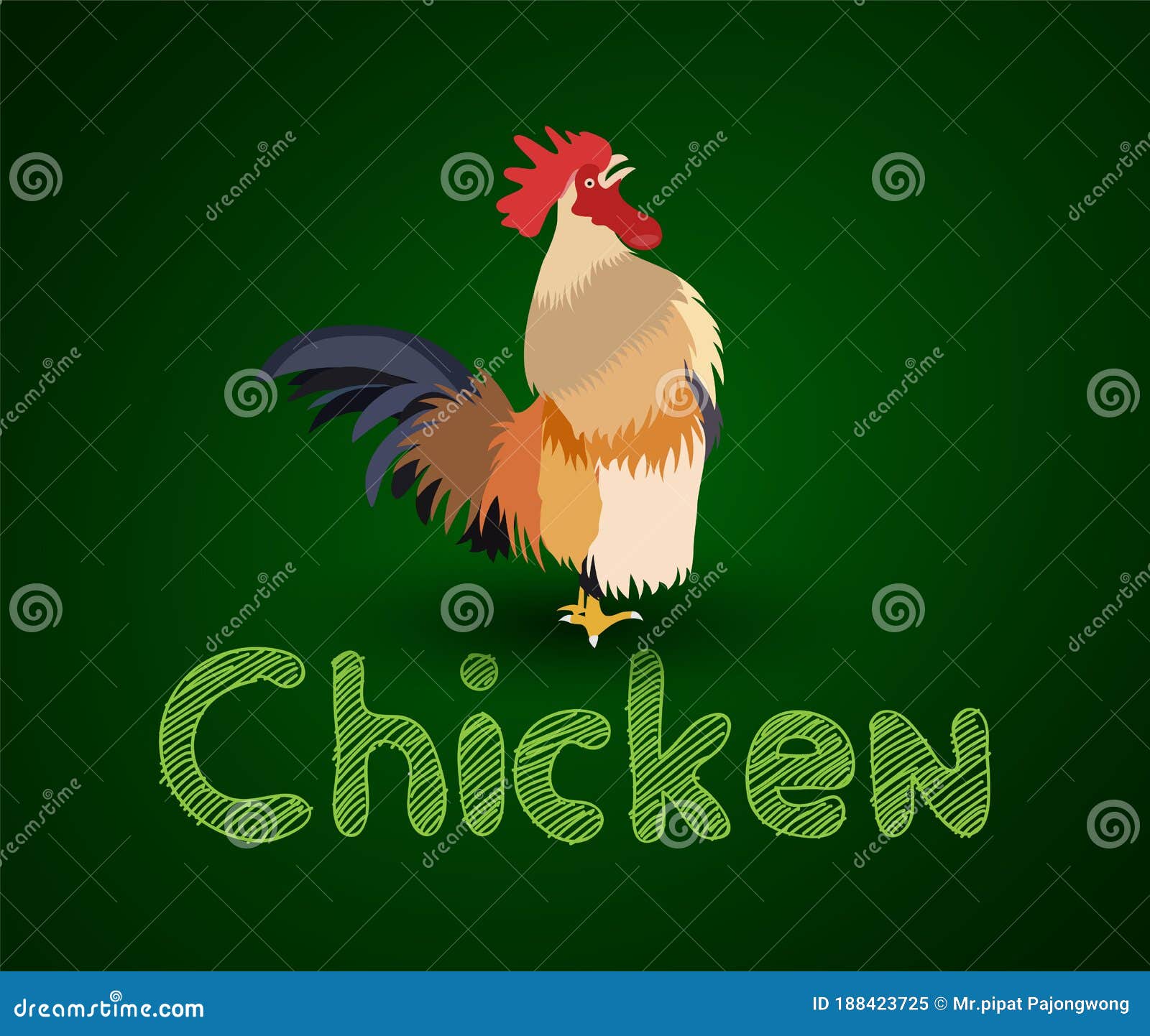 Chicken Rooster Crowing, Vector Design Stock Vector - Illustration of ...