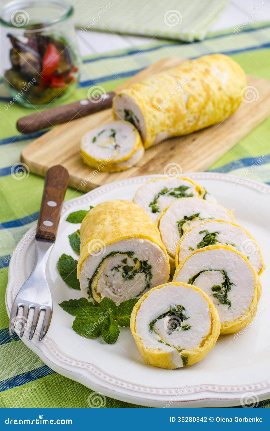 Chicken roulade stock photo. Image of green, decoration - 35280342