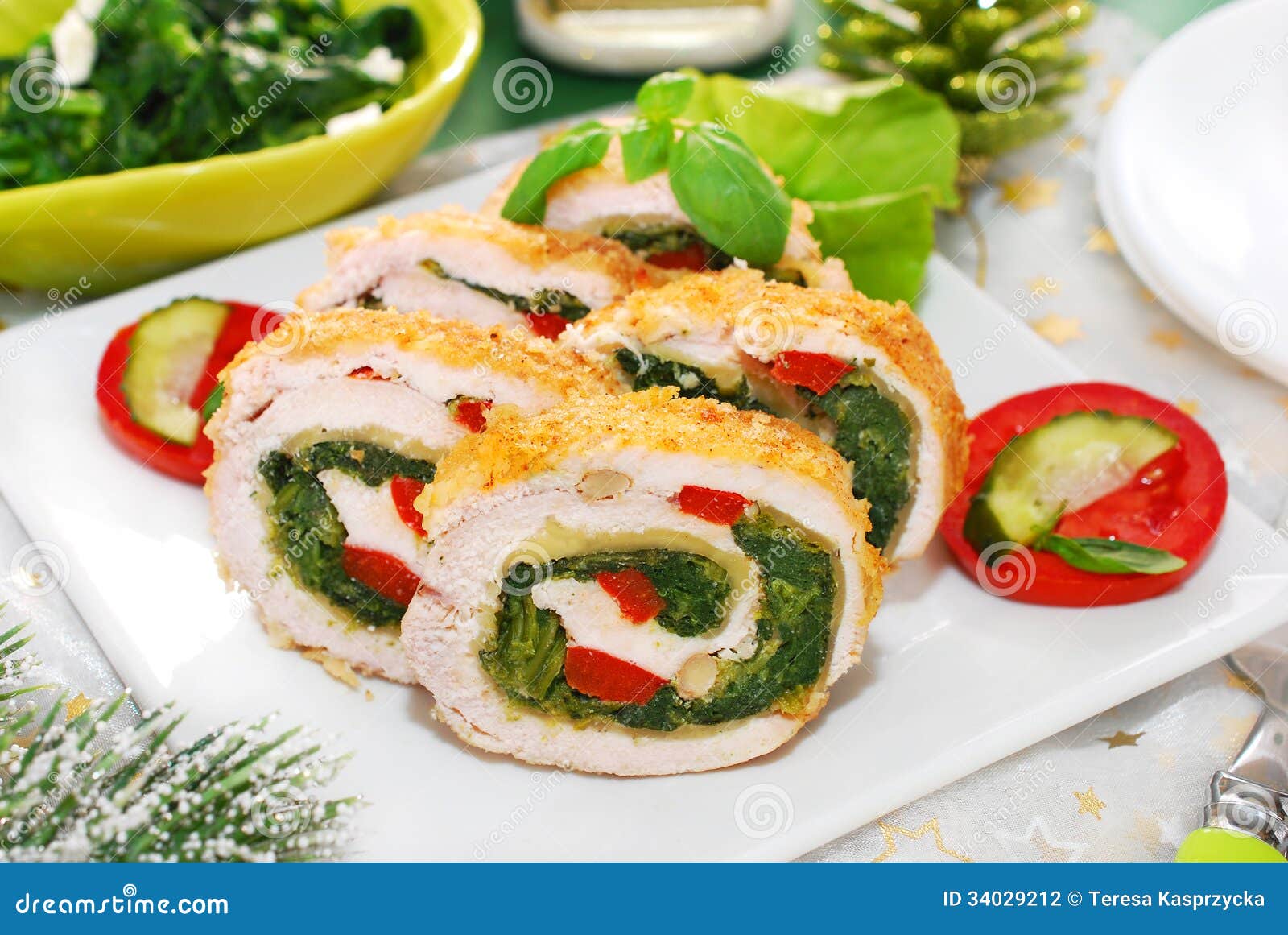 Chicken Roulade Plate Royalty-Free Stock Photography | CartoonDealer ...
