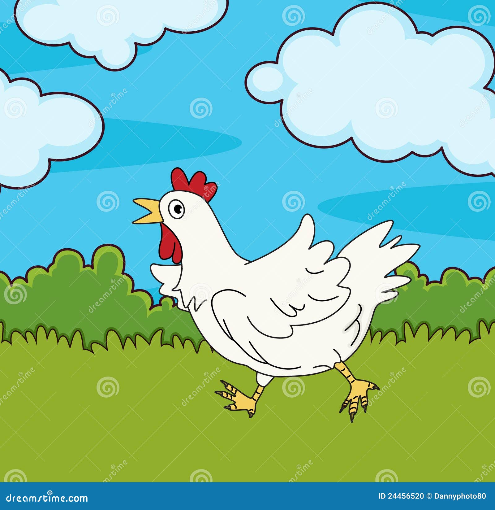Chicken run stock vector. Illustration of feathers, chicken - 24456520