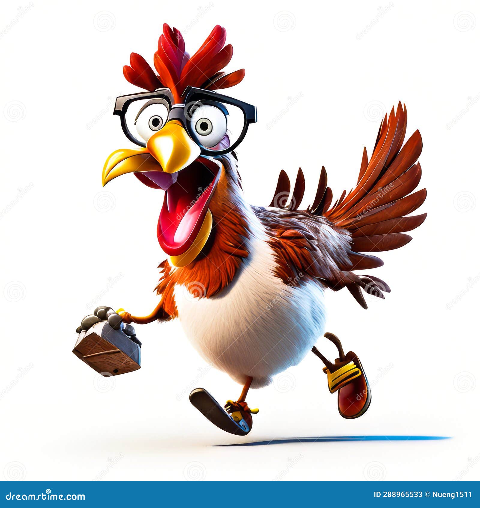 Chicken Run Cartoon on White Background Stock Illustration ...
