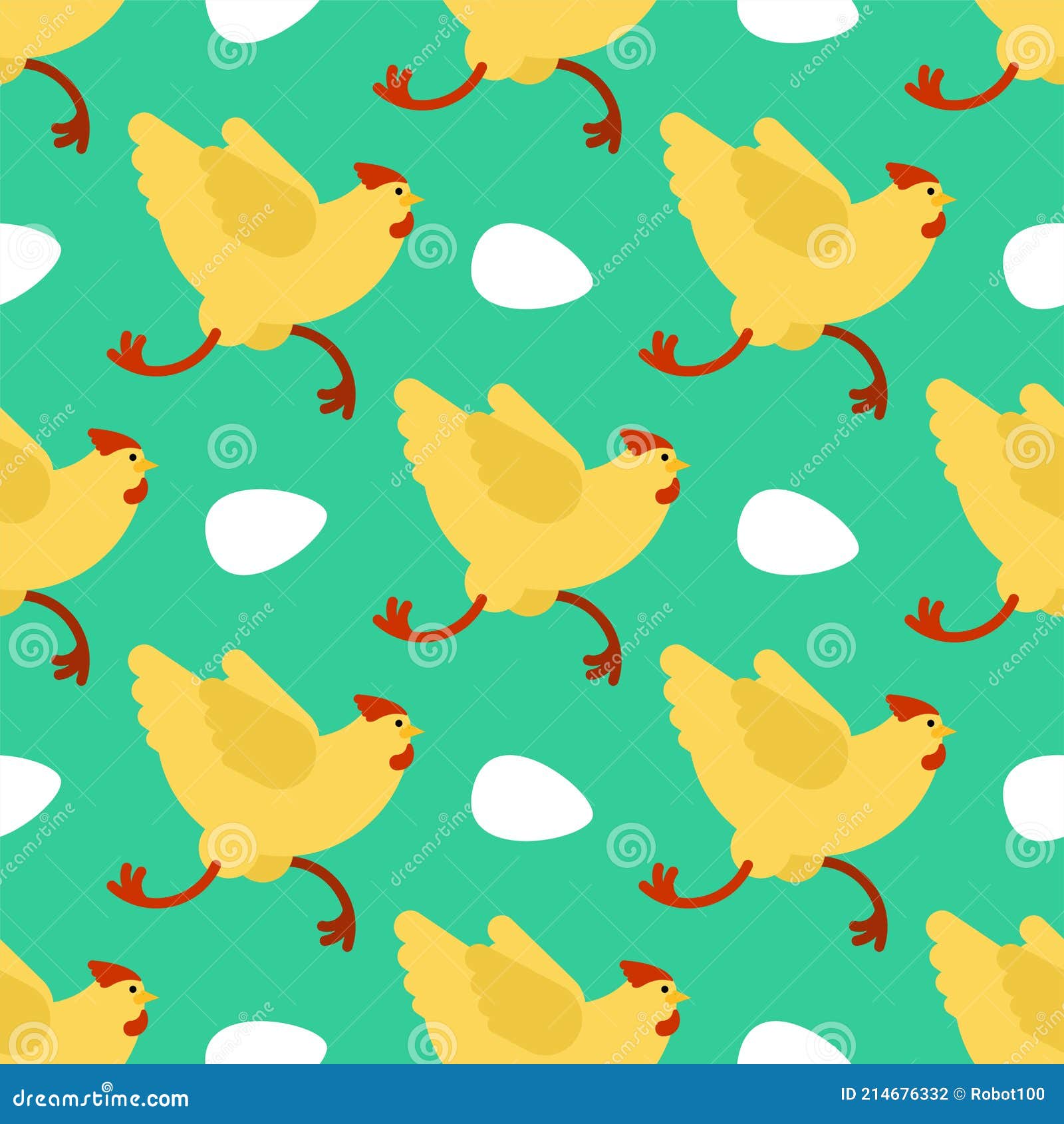Chicken Running Pattern Seamless. Chicken Run Background Stock Vector ...
