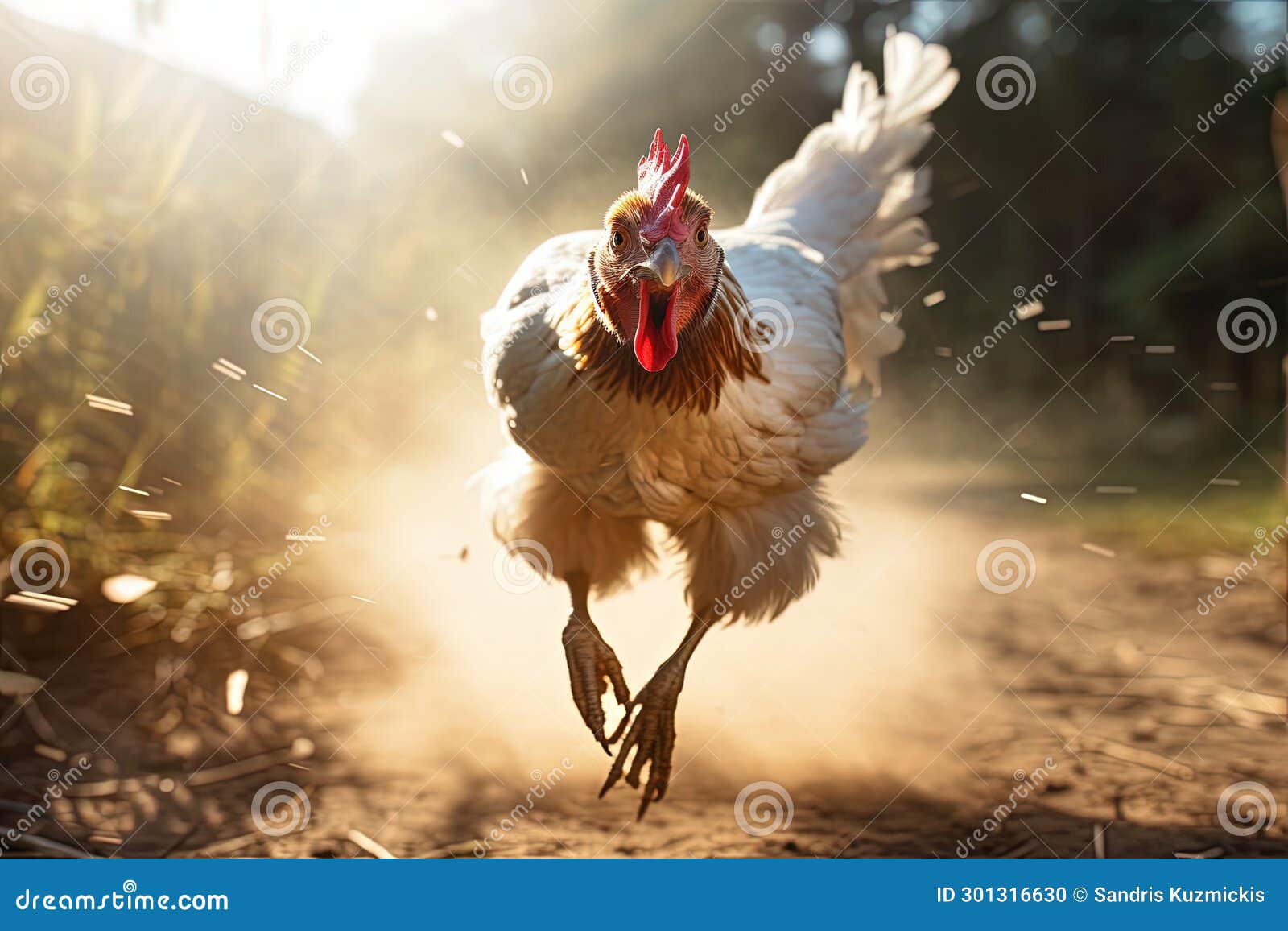 Chicken Running on a Summer Day, Motion Blur. Generative AI Stock ...