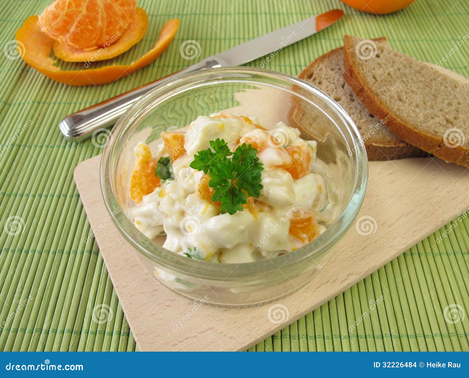 Chicken Salad with Pineapple and Mandarin Stock Photo - Image of breast ...