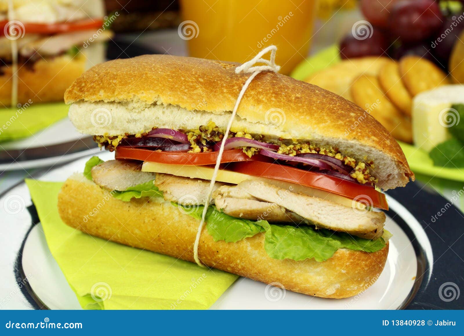 Chicken and Salad Roll stock photo. Image of string, healthy - 13840928