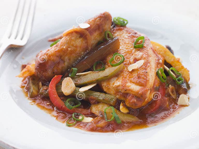 Chicken Samfaina stock photo. Image of comida, amande - 5950070