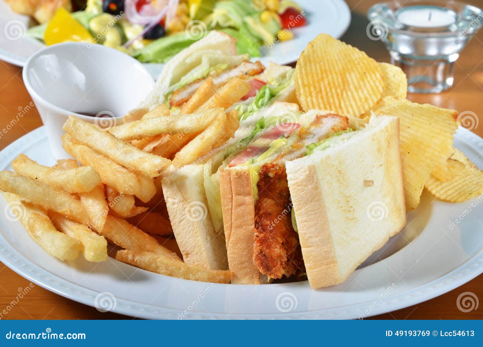 Chicken sandwich combo stock image. Image of food, lunch - 49193769