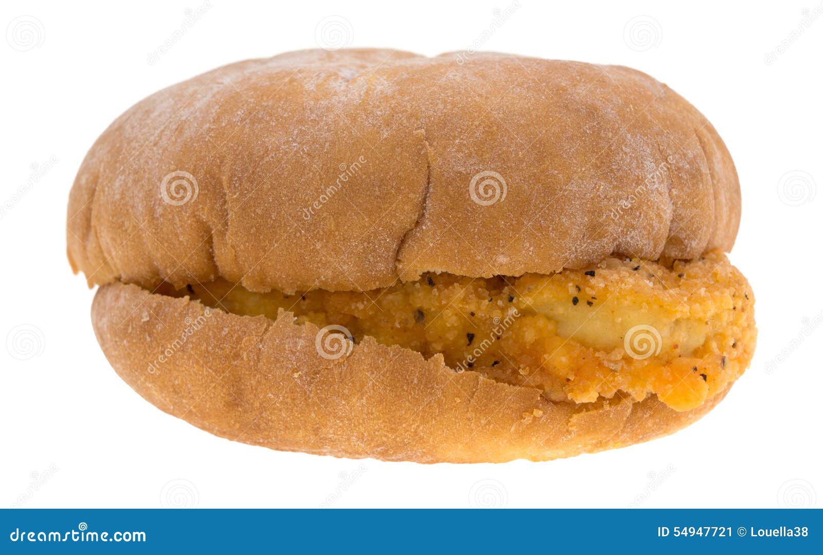 Chicken Sandwich Side View on White Background Stock Image - Image of ...